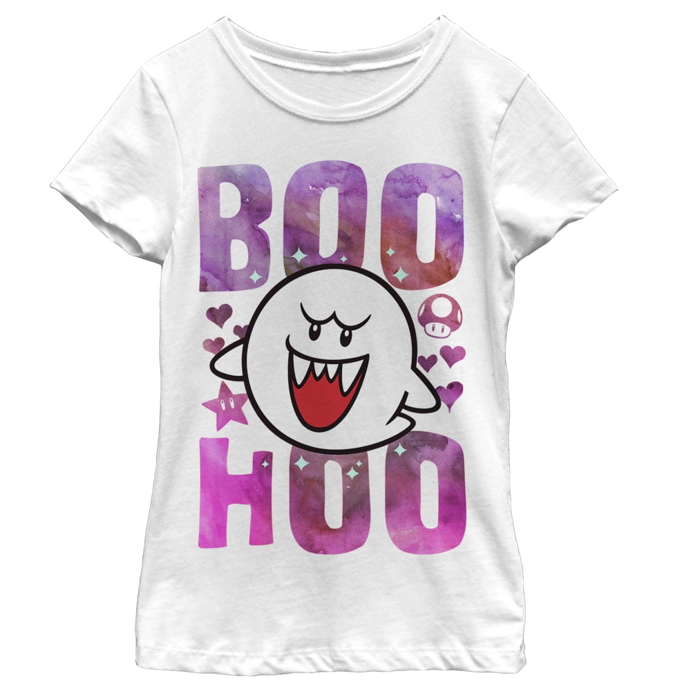 Girl's Nintendo Boo Hoo Graphic Tee White Large - Walmart.com