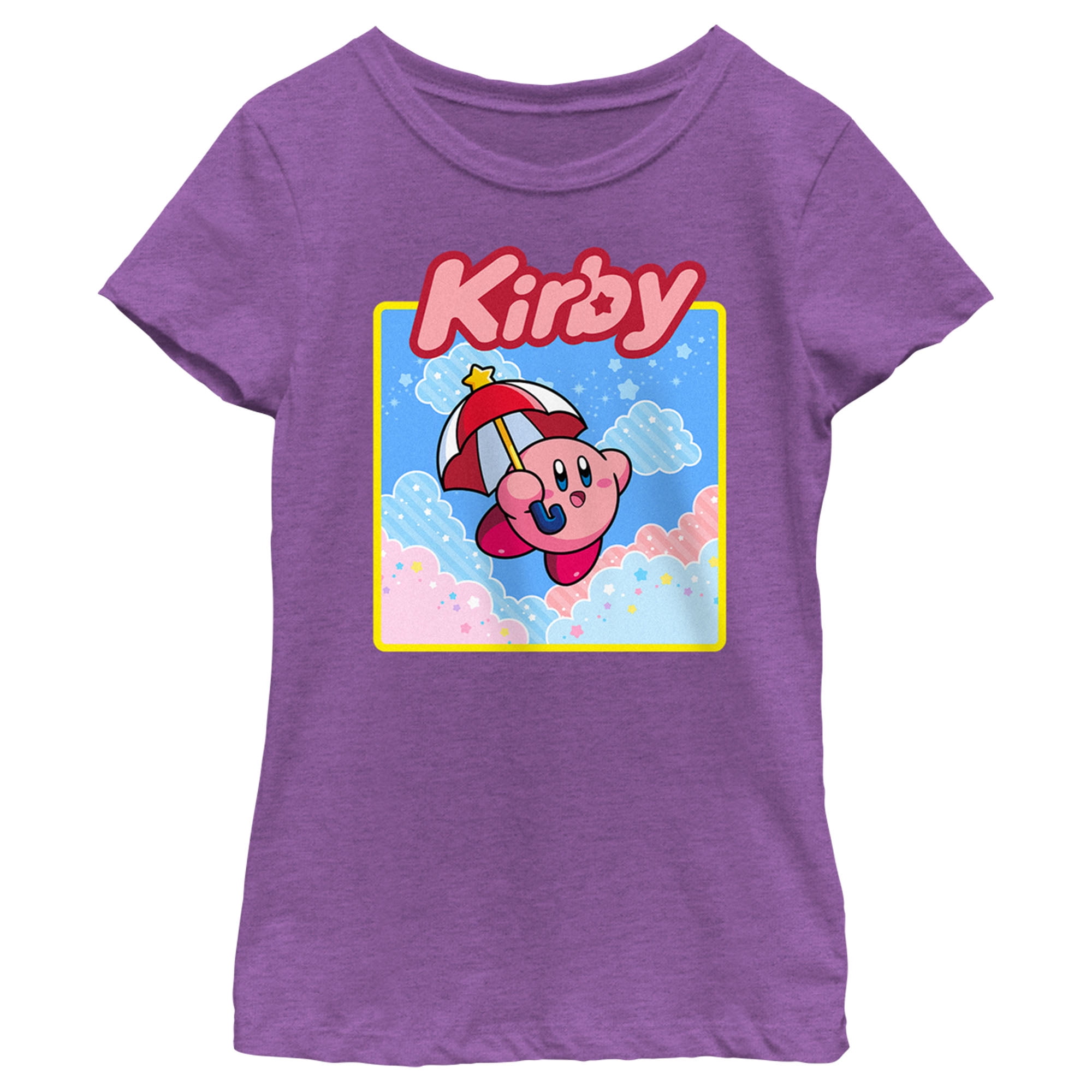 Nintendo Girls Kirby Portrait Graphic Tee Purple Berry Medium, Clouds ...