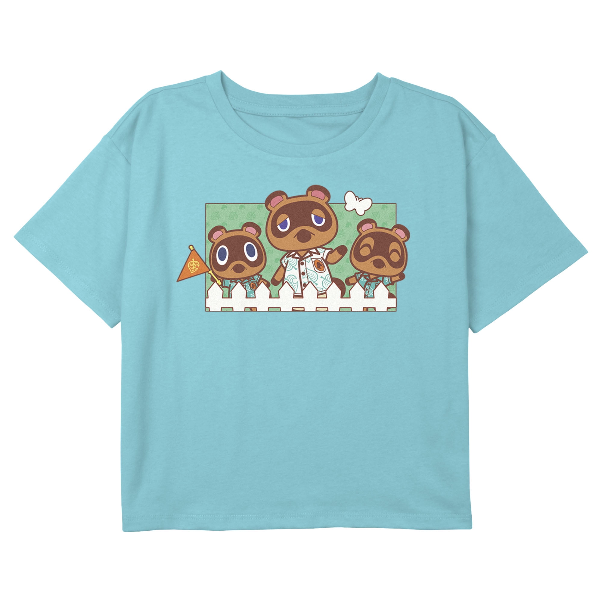 Girl's Nintendo Nook Happy Family Portrait Graphic Tee Blue Medium ...