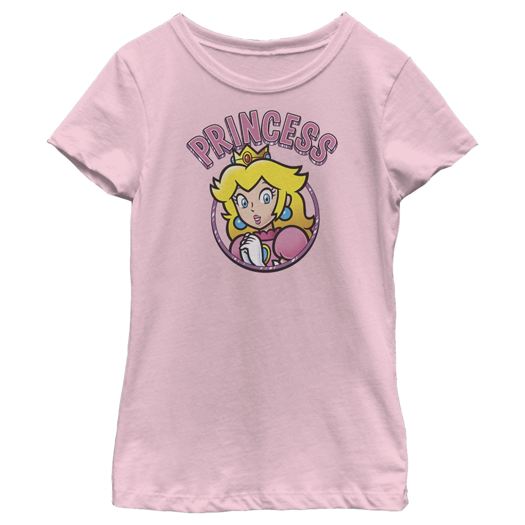 Girl's Nintendo Princess Peach Circle Graphic Tee Light Pink X Small ...