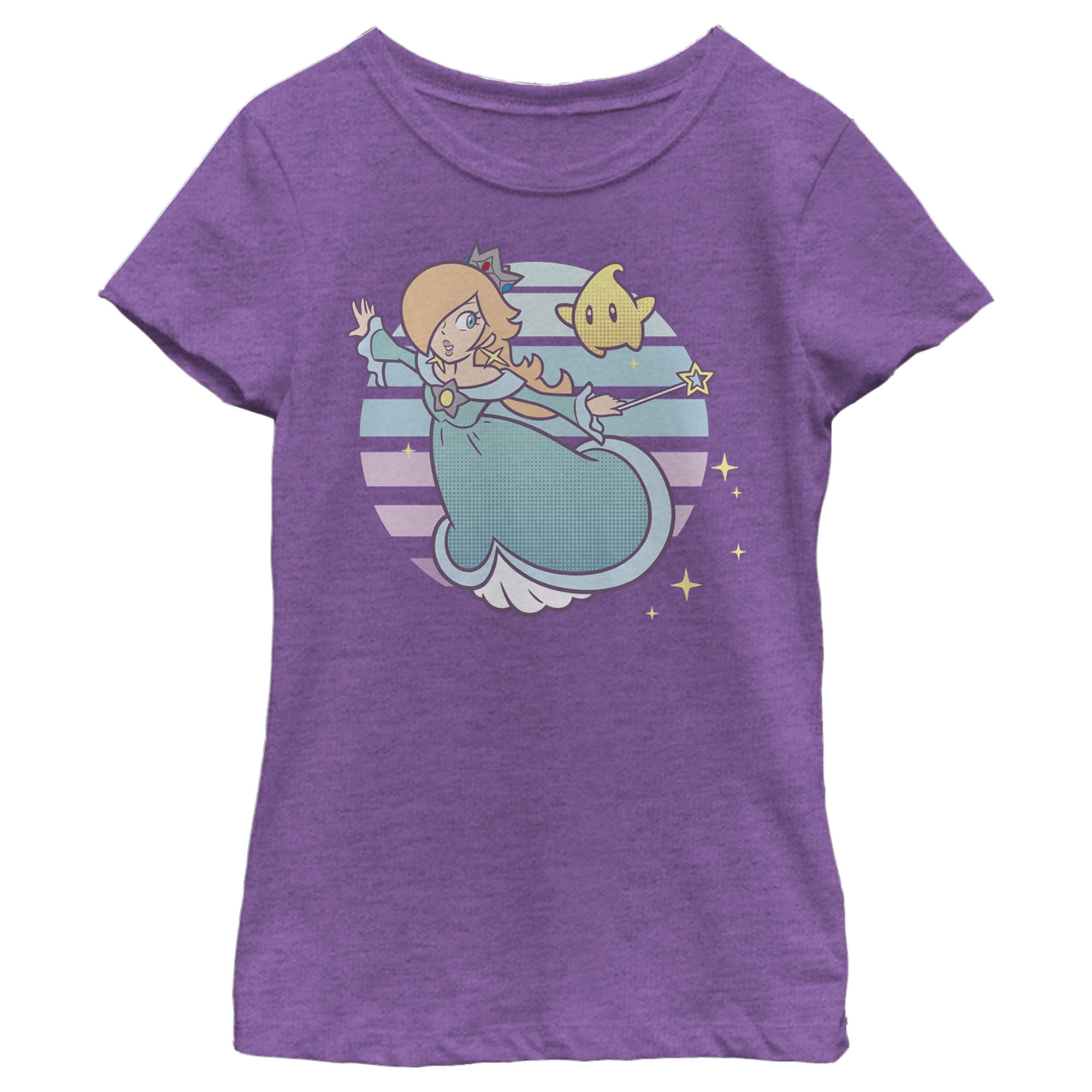 Girl's Nintendo Super Mario Rosalina And Luma Striped Background ...