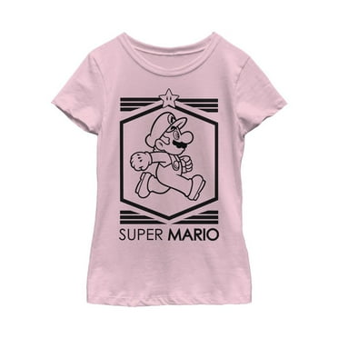 Girl's Nintendo Mario Sidekick Yoshi Graphic Tee Light Pink Medium ...