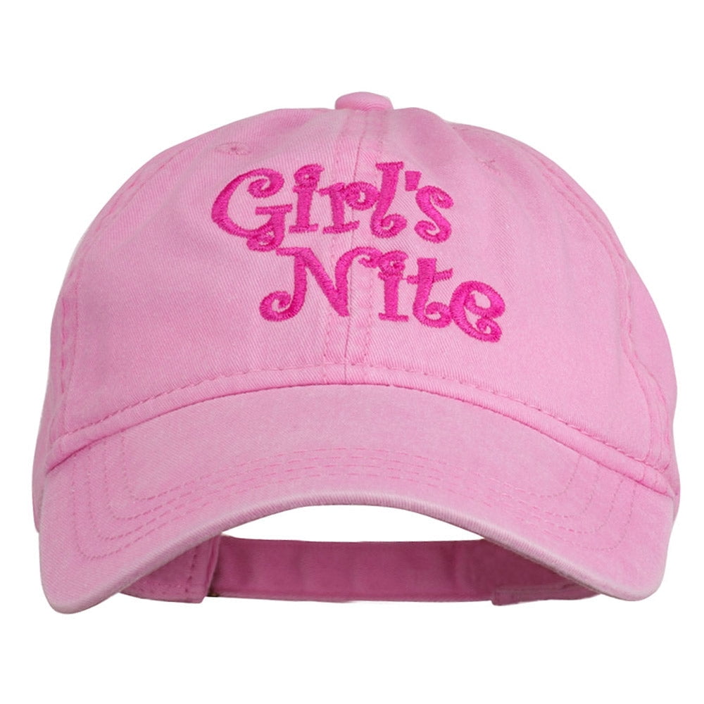 Girl's Nite Embroidered Pigment Dyed Brass Buckle Cap - Pink OSFM ...