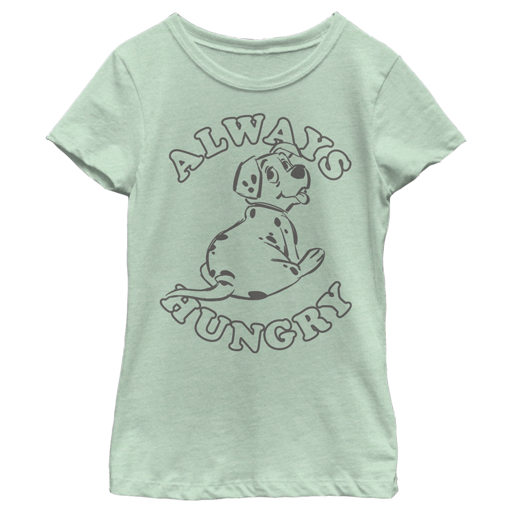 Girl's One Hundred and One Dalmatians Always Hungry Graphic Tee Mint Small - Walmart.com