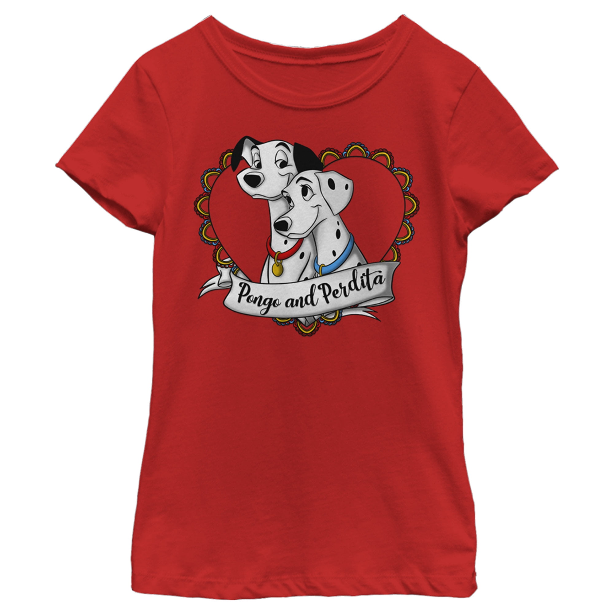 Girl's One Hundred and One Dalmatians Pongo and Perdita Heart Love ...