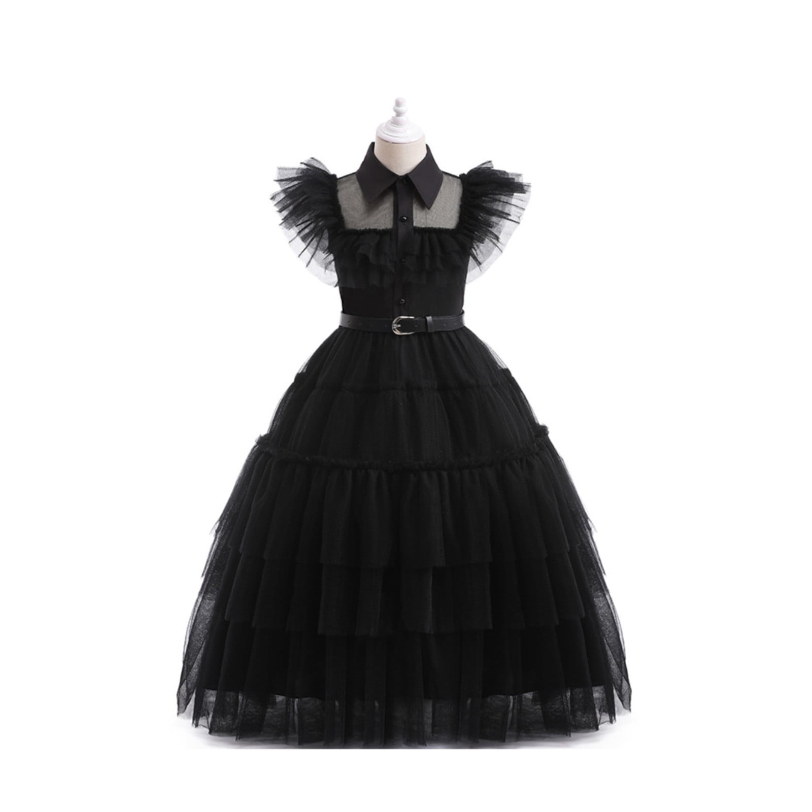 Girl's Party Mesh Hollow Out Cake Dress With Belt Parent Child Set ...