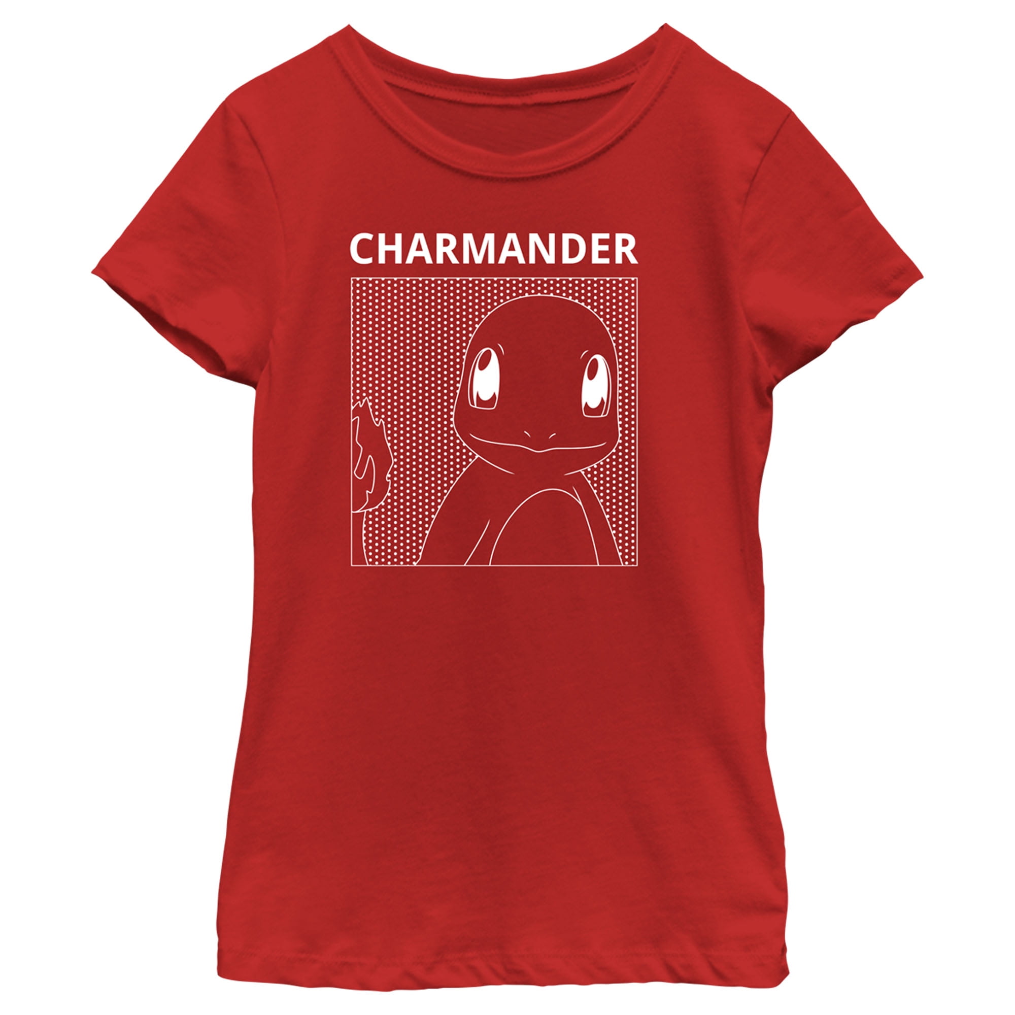 Girl's Pokemon Charmander Line Art Graphic Tee Red X Large - Walmart.com