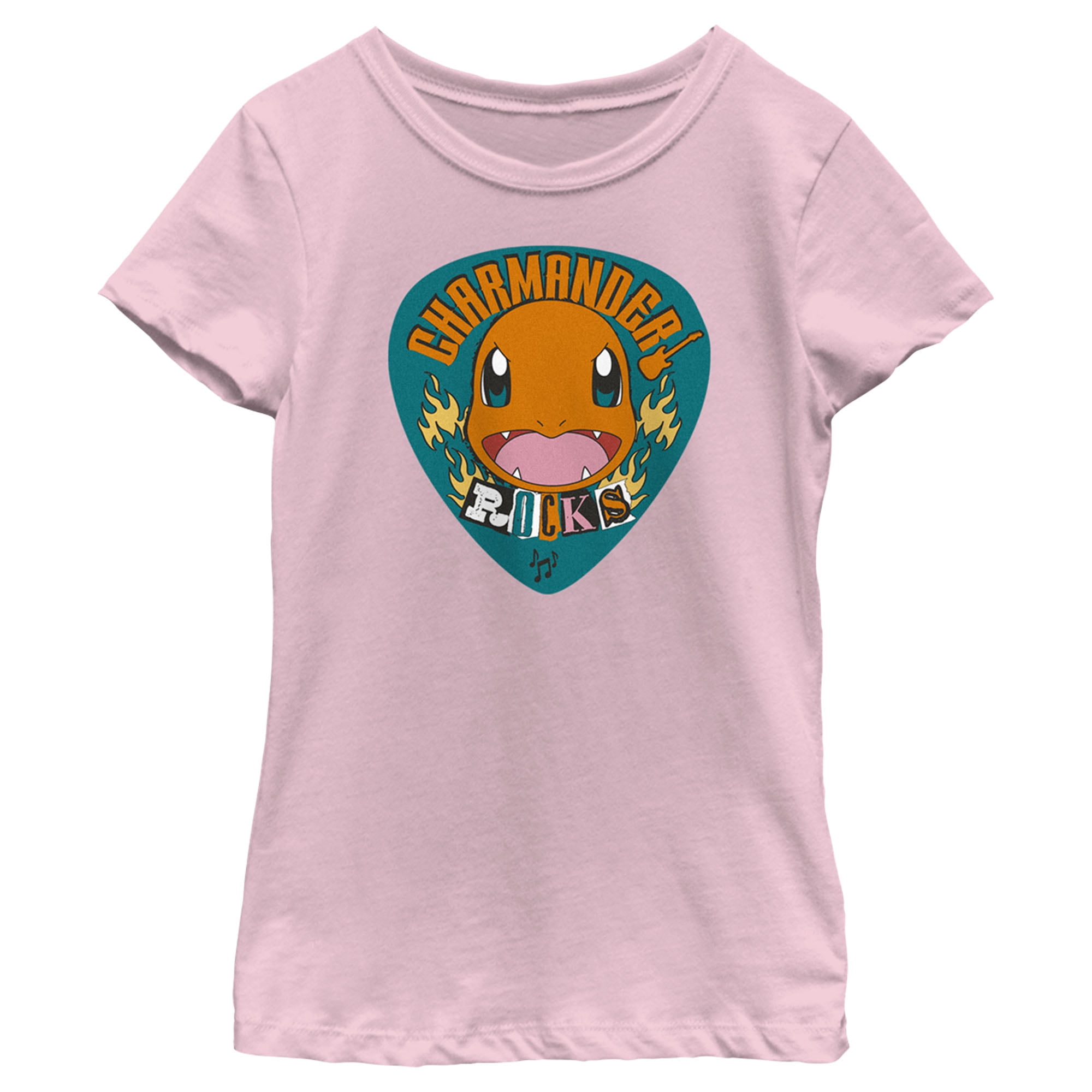 Girl's Pokemon Charmander Rocks Graphic Tee Light Pink Large - Walmart.com