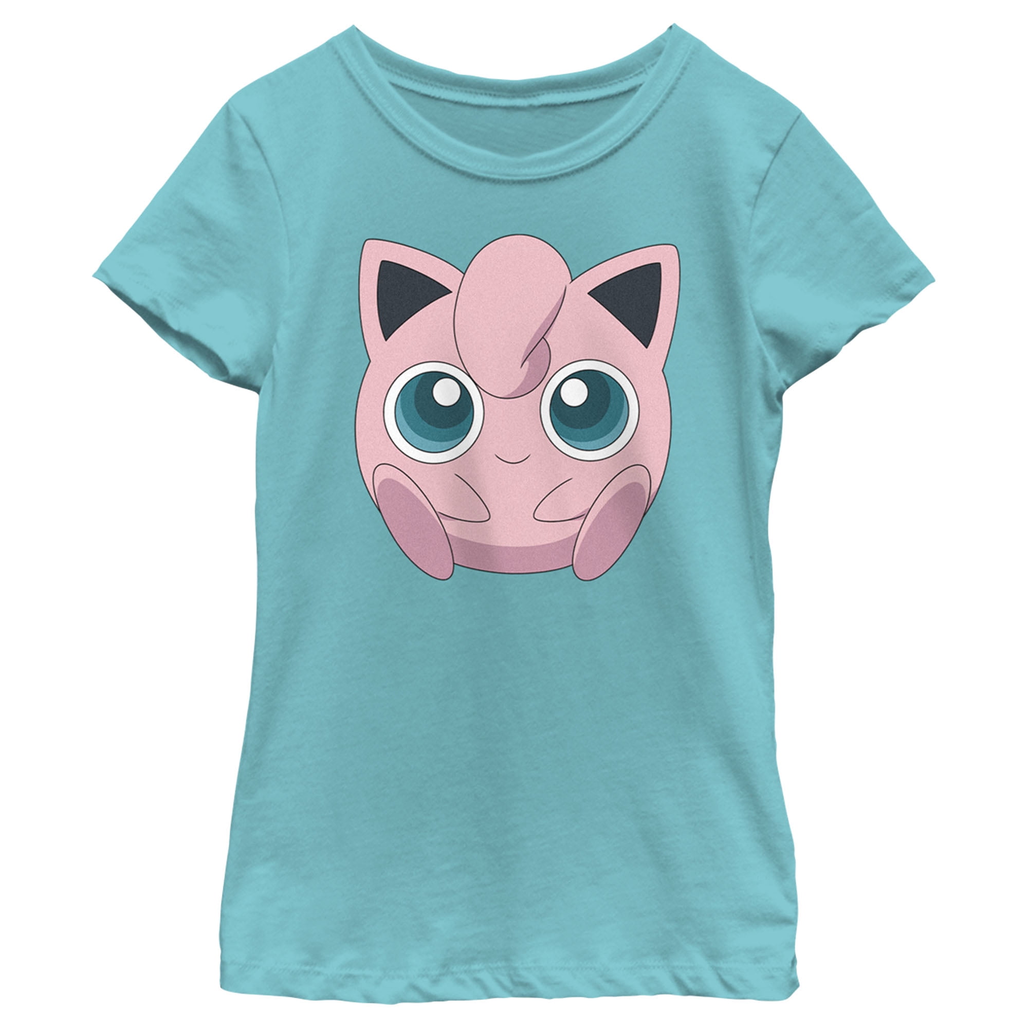 Girl's Pokemon Cute Jigglypuff Graphic Tee Tahiti Blue Medium - Walmart.com