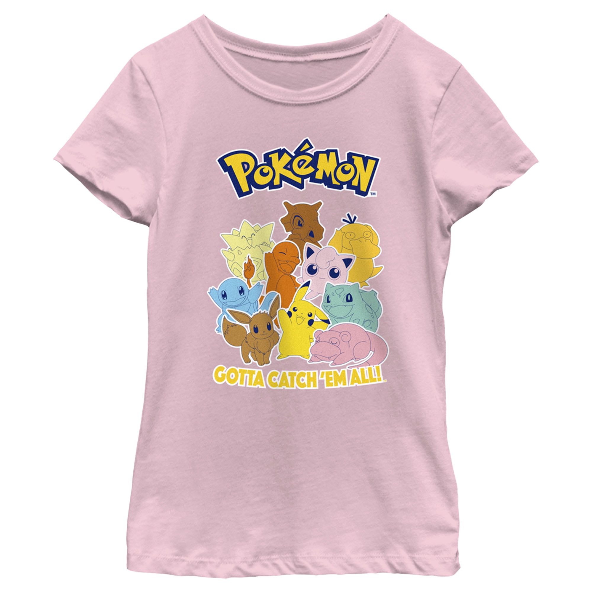 Pokemon Officially Licensed Girls' Graphic Tee, Featuring Pikachu ...