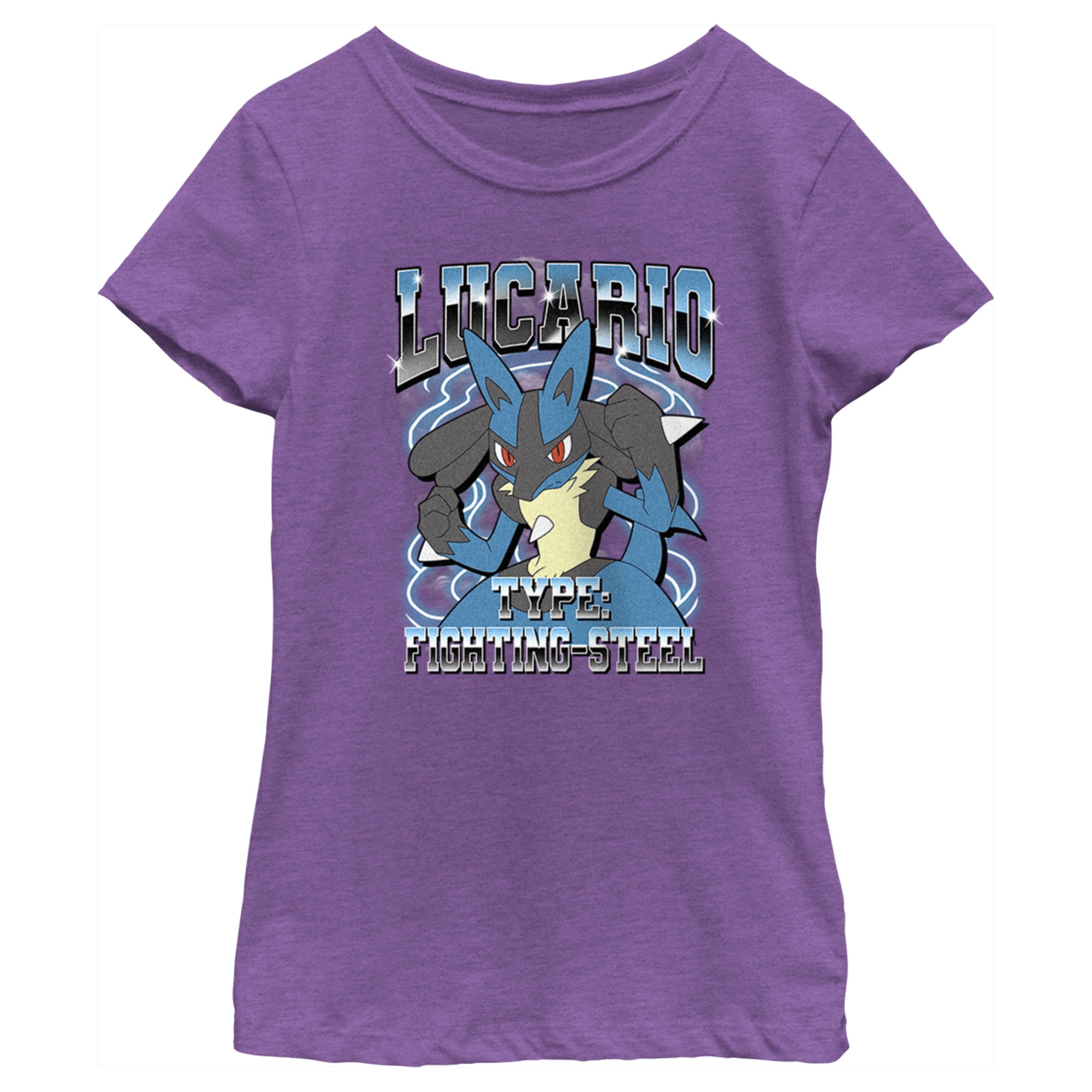 Girl's Pokemon Lucario Type: Fighting-Steel Graphic Tee Purple Berry ...