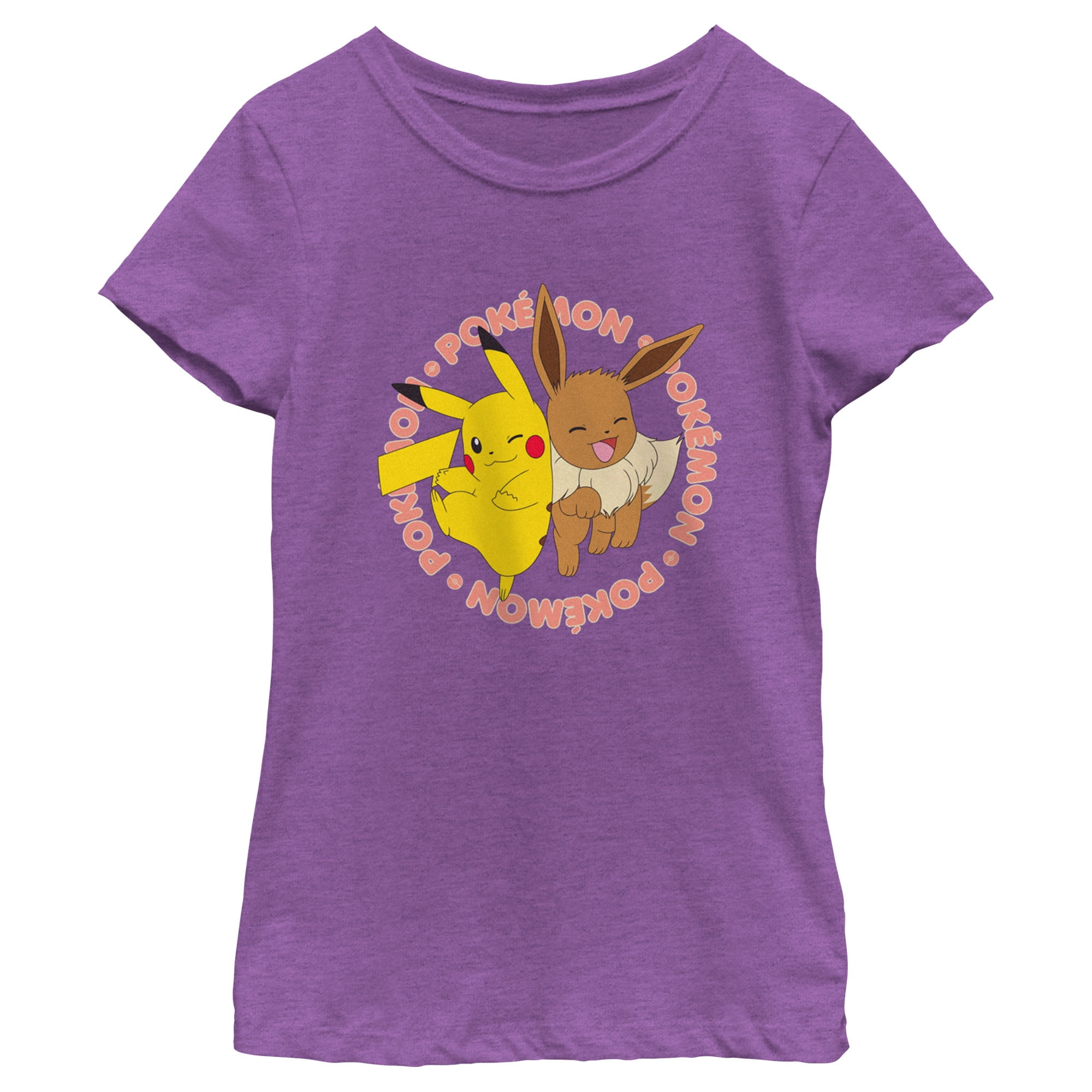 Girl's Pokemon Pals Pikachu and Eevee Graphic T-Shirt - Walmart.com