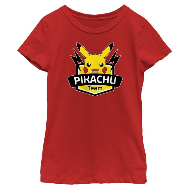 Girl's Pokemon Pikachu Team Graphic Tee Red Large - Walmart Business ...