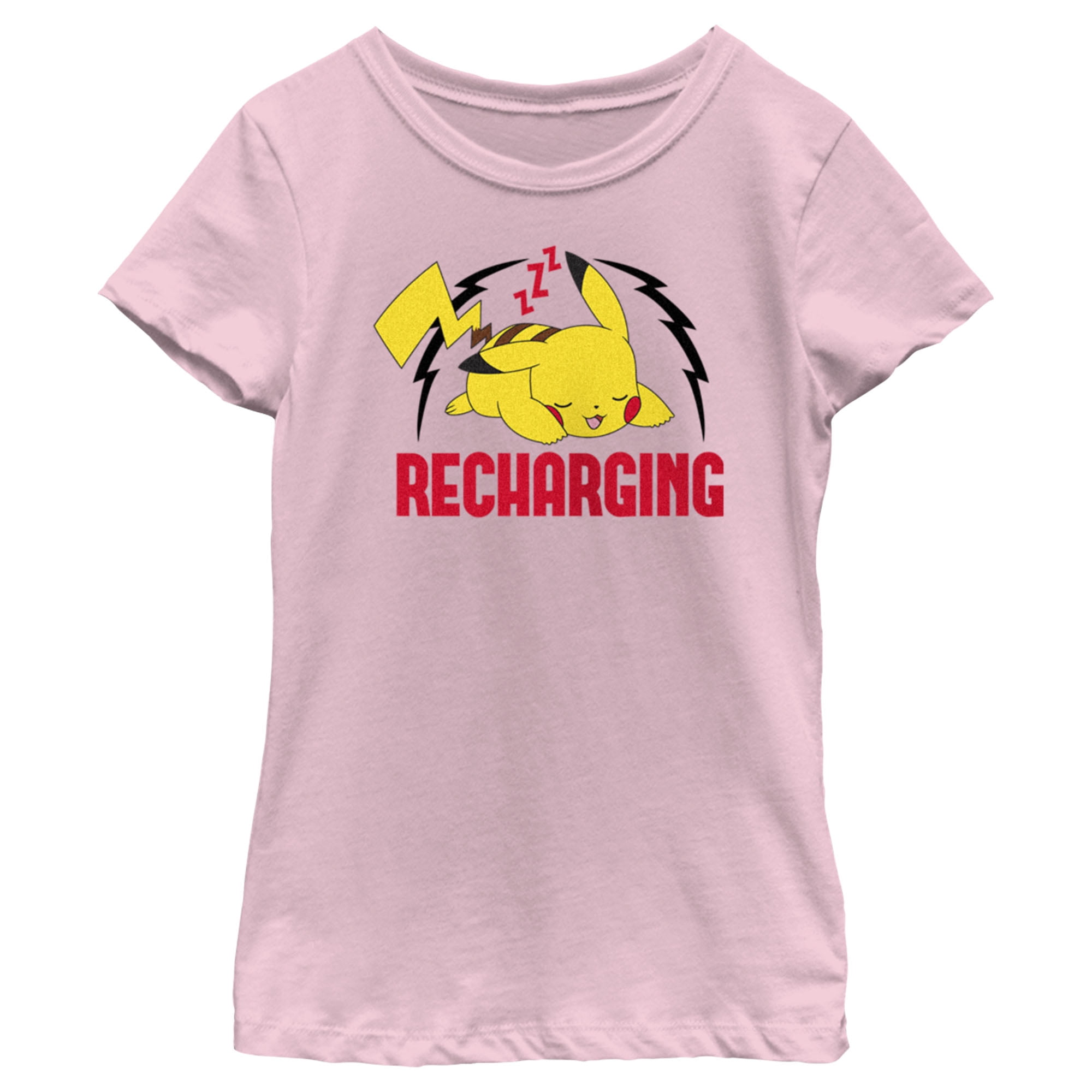Girl's Pokemon Recharging Pikachu Graphic Tee Light Pink Medium ...
