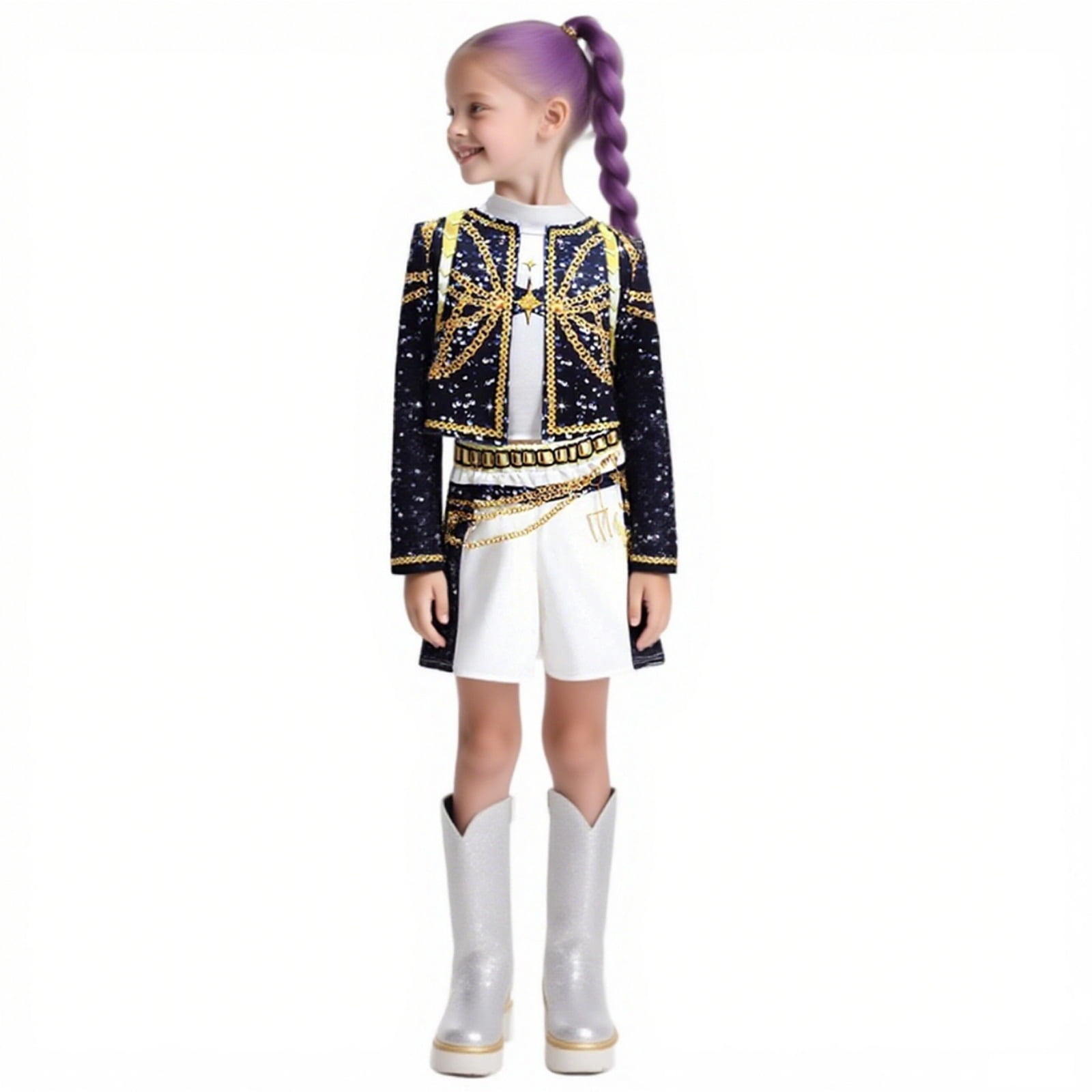 Girl's Pop Star Halloween Costume Rumi Halloween Costumes Crop Top ...
