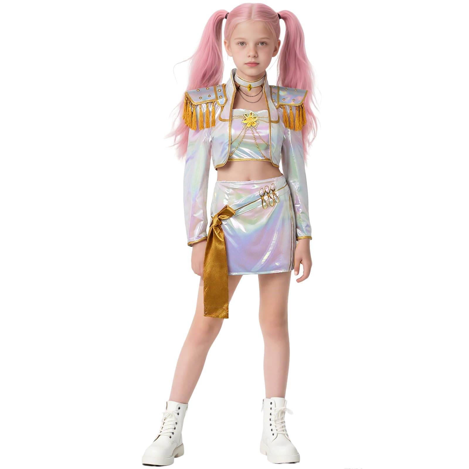 Girl's Pop Stars Costume Dress up Rumii Crop Top Skirt pop DemonHunters Costume Size 10-12 Pop ...