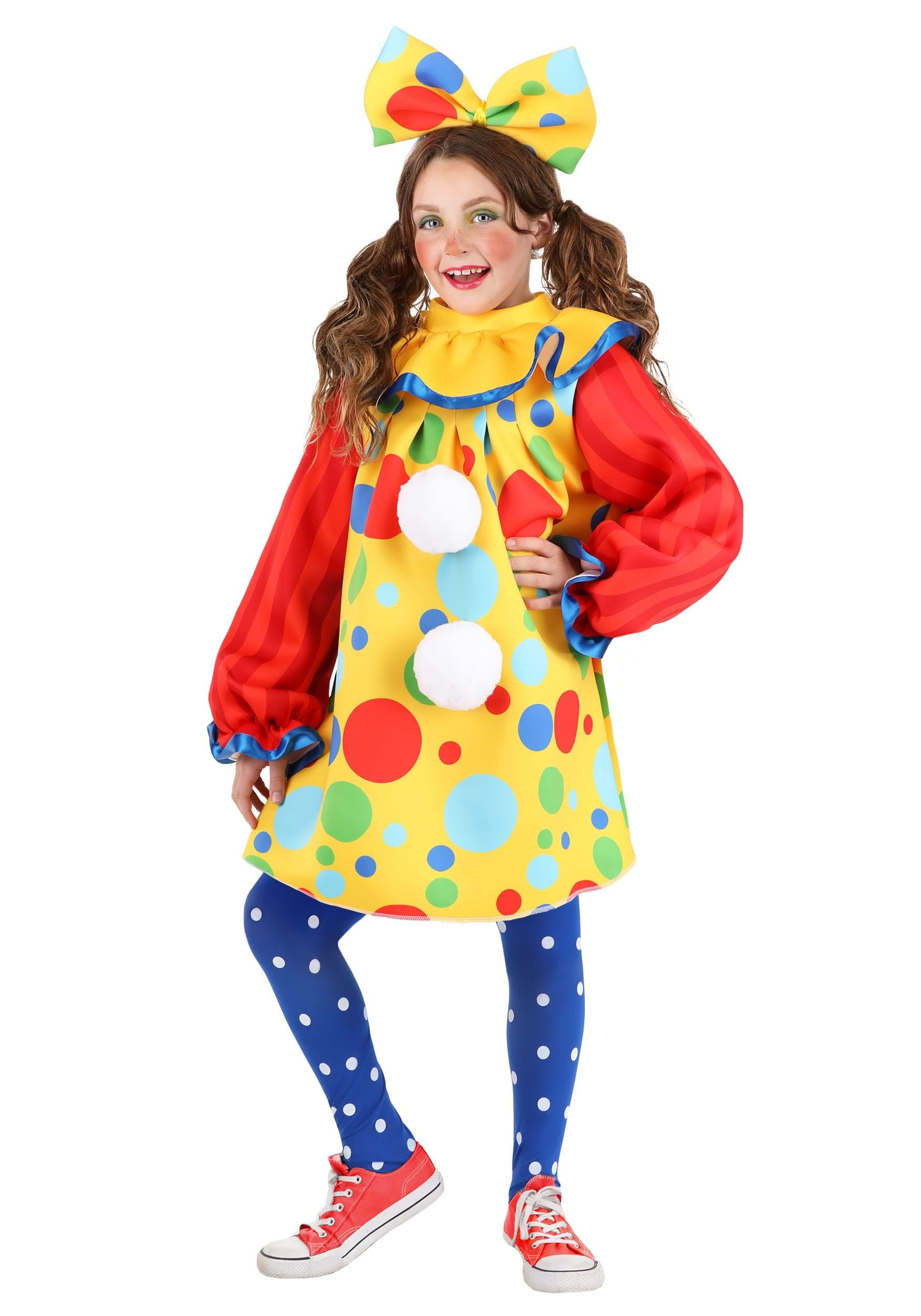 Girl's Posh Polka Dot Clown Costume - Walmart.com