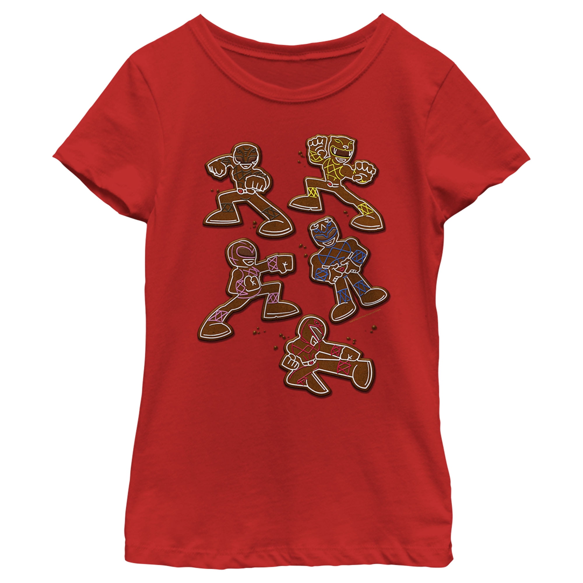 Girl's Power Rangers Power Ranger Cookies Graphic Tee Red Small ...