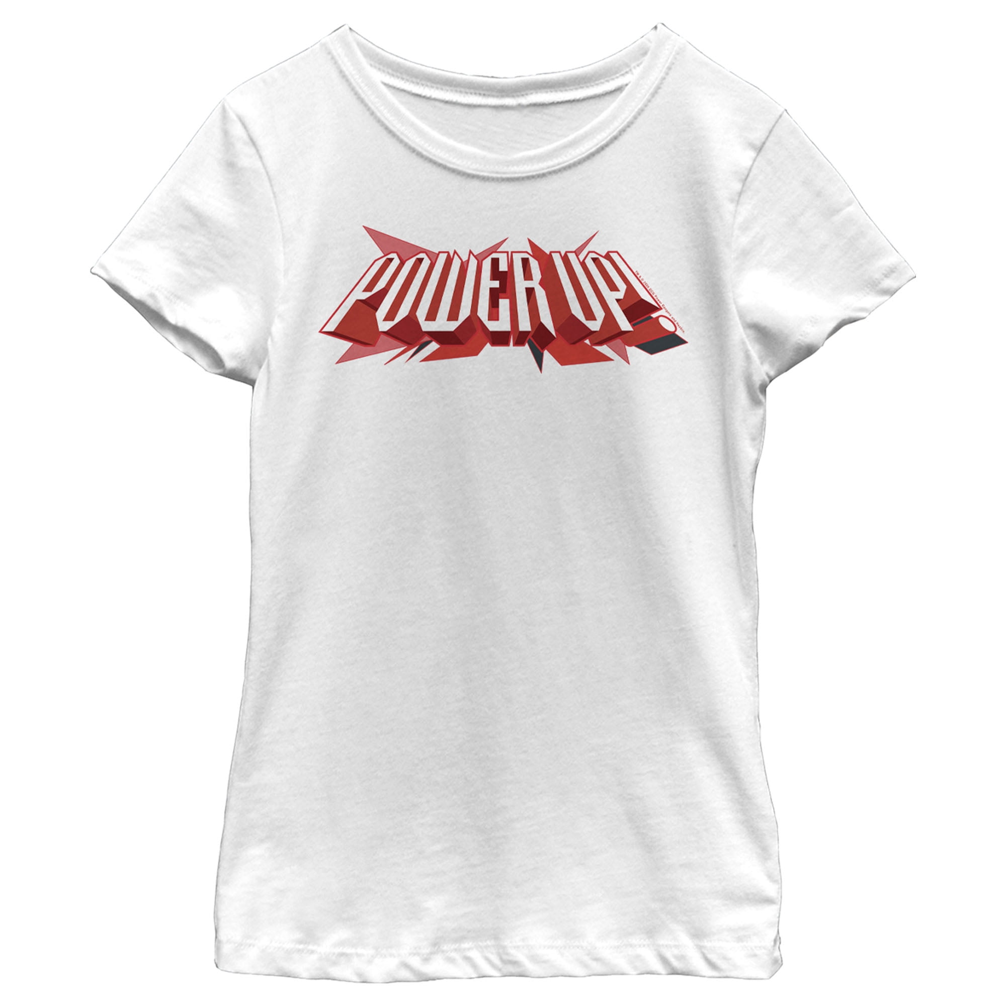 Girl's Power Rangers Power Up Motto Graphic Tee White Medium - Walmart.com