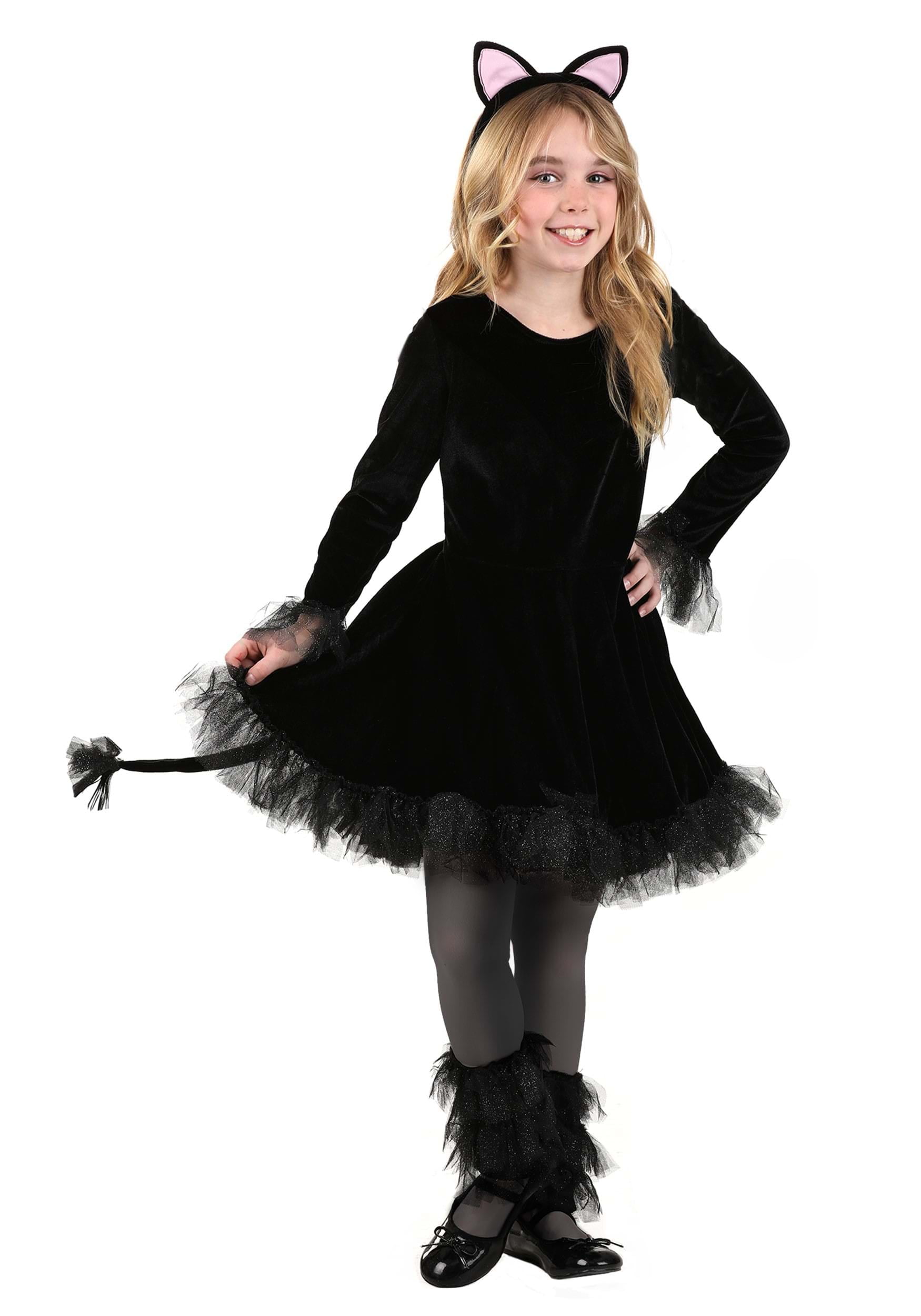 Girl's Precious Black Cat Costume - Walmart.com