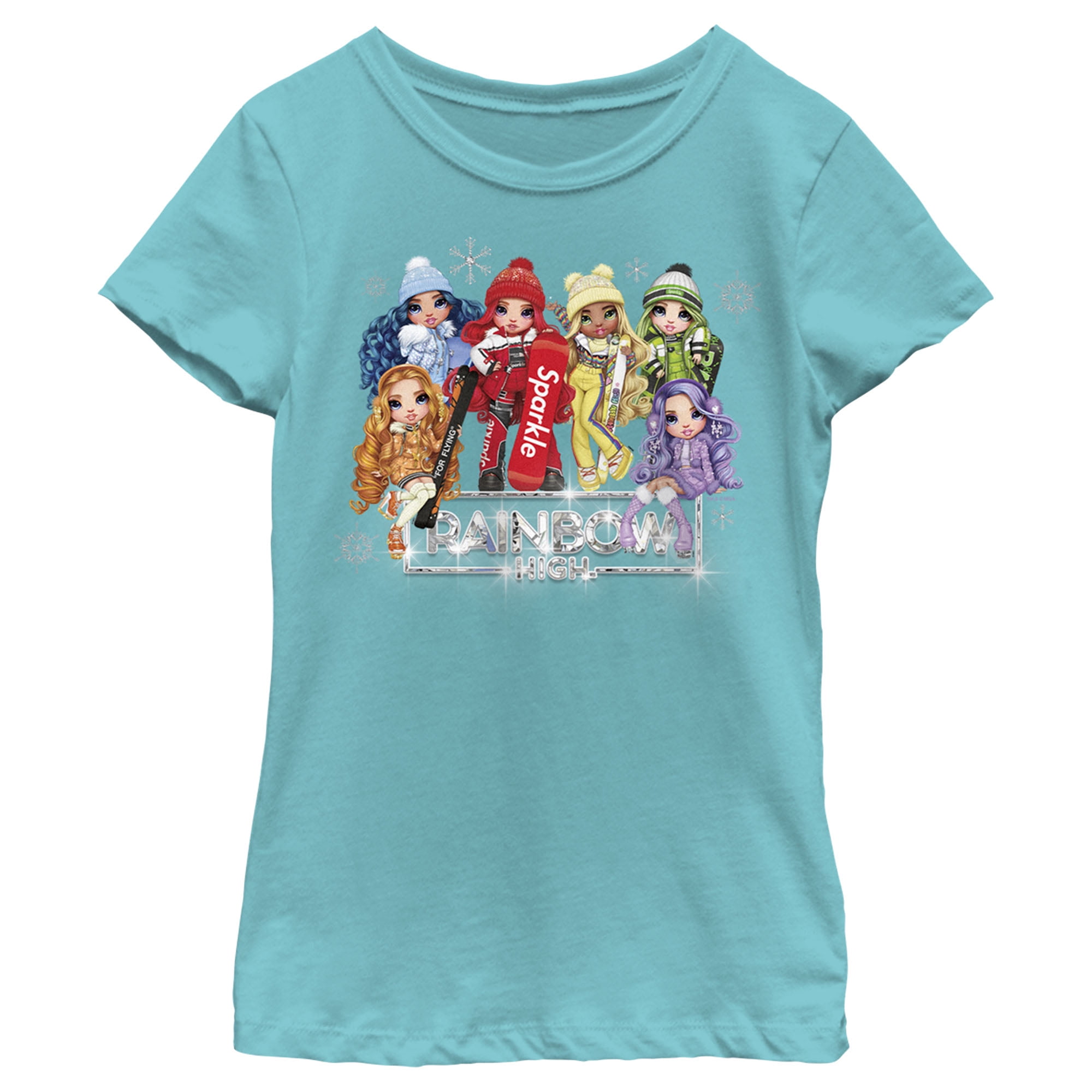 Girl's Rainbow High Winter Group Shot Logo Graphic Tee Tahiti Blue ...