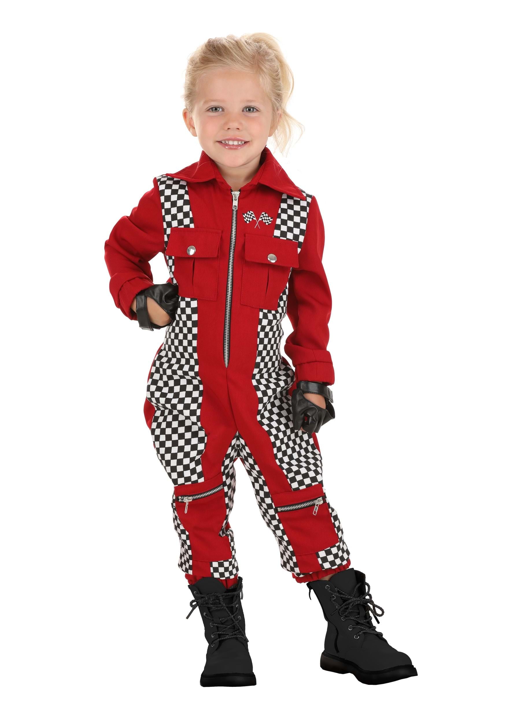 Girl's Red Racer Jumpsuit Toddler Costume - Walmart.com