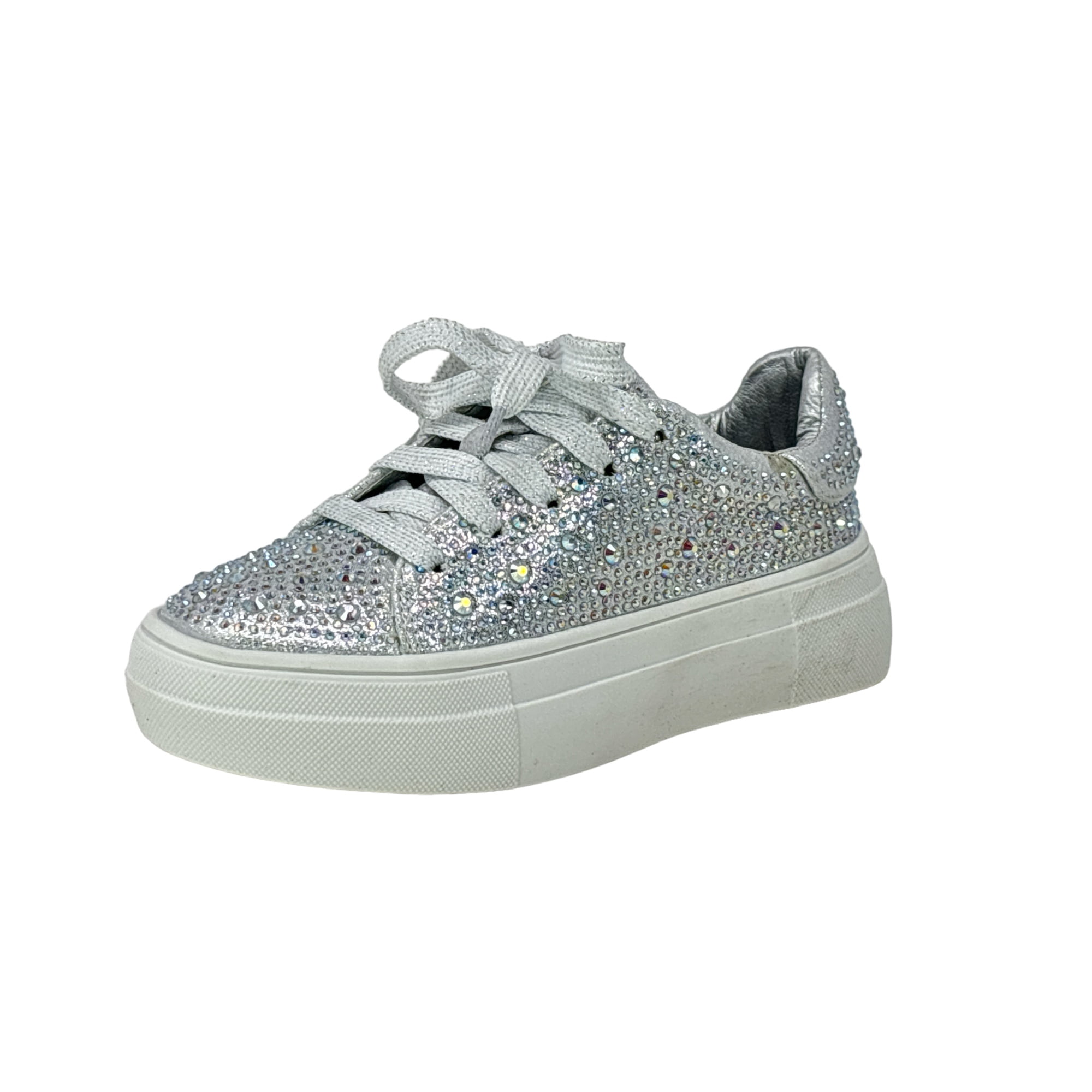 Girl's Rhinestone Flat Bling Fashion Tennis Sneakers Sidny Sneaker ...