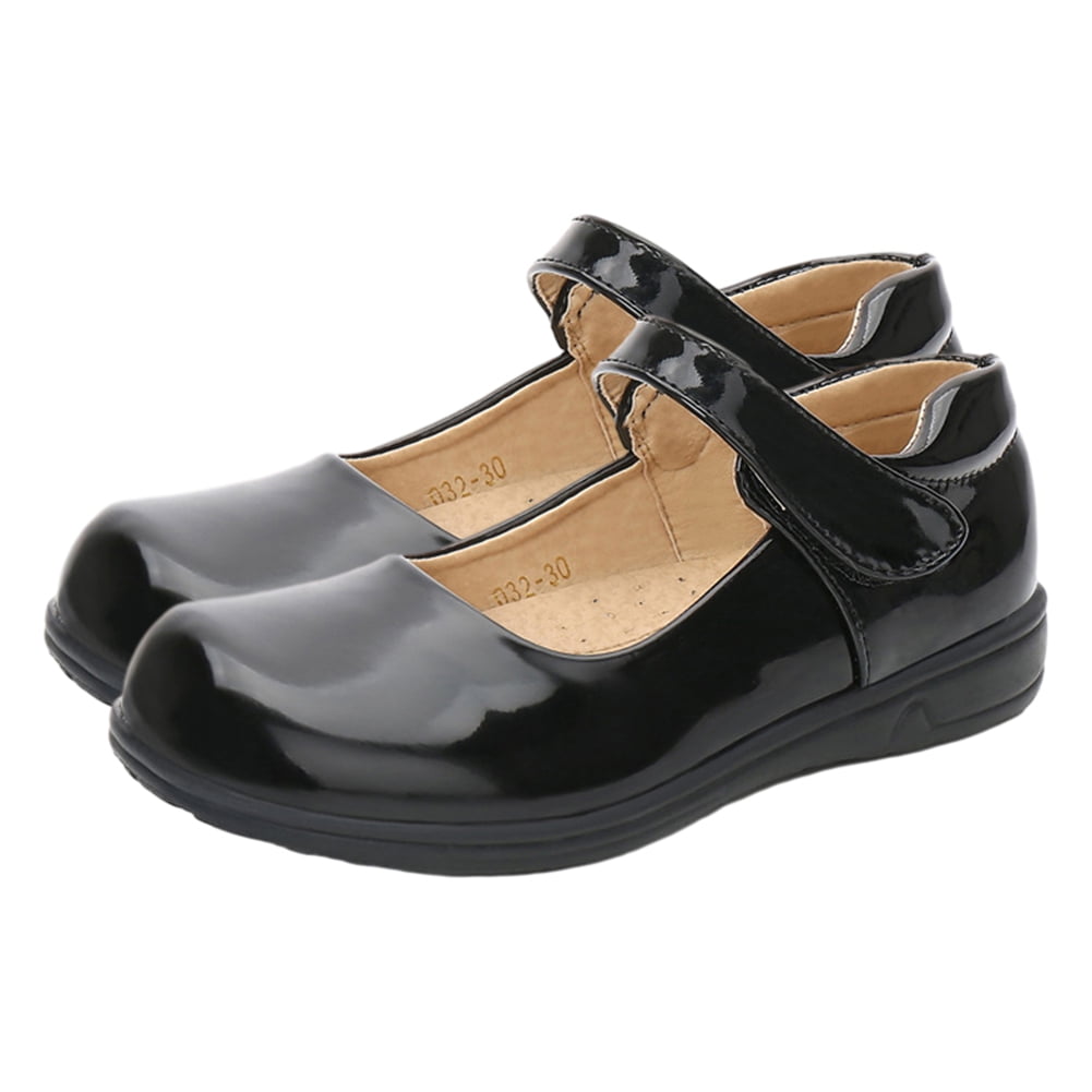 Girl's School Synthetic Leather Dress Shoes Uniform Mary Jane Flats ...