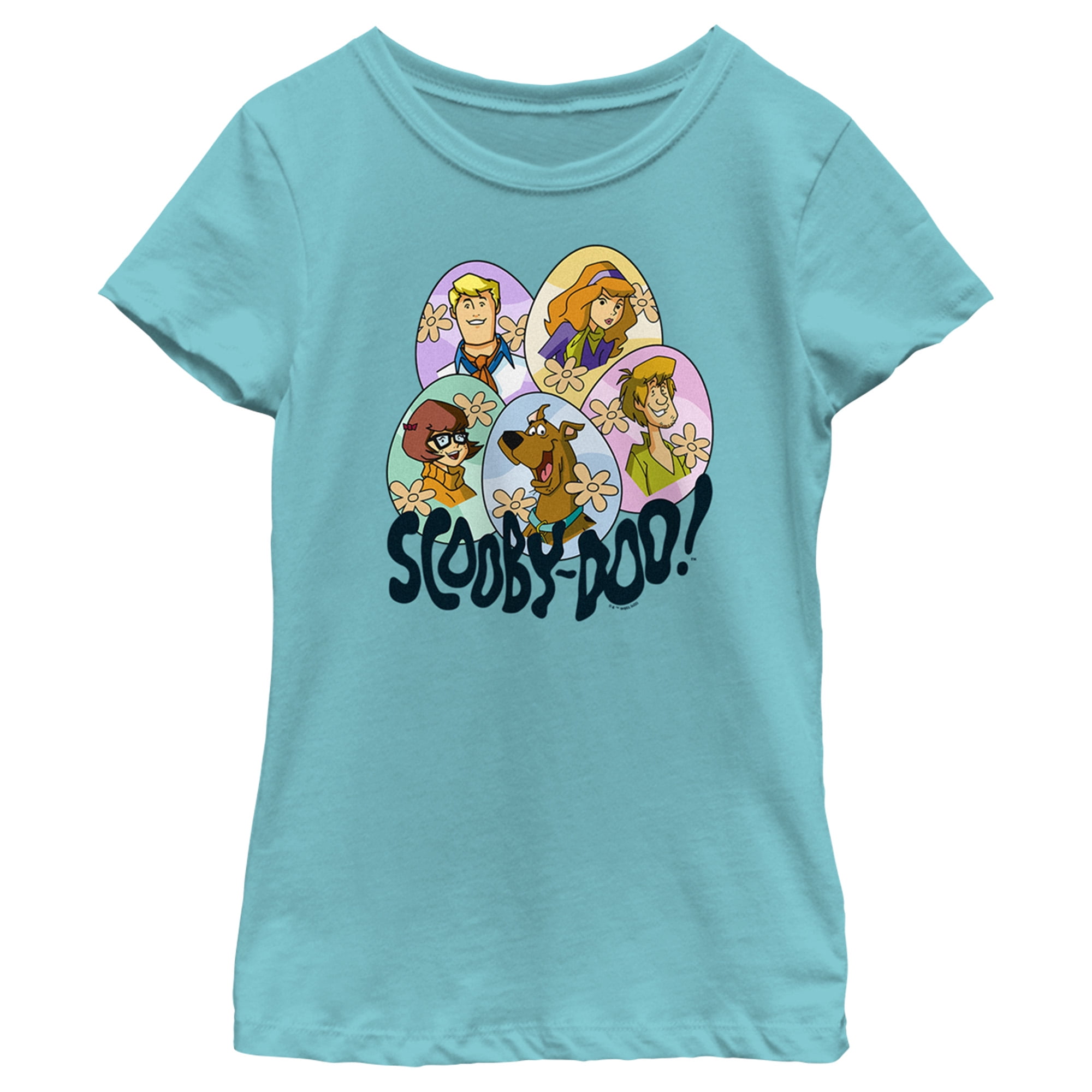 Girl's Scooby Doo Easter Gang Graphic Tee Tahiti Blue X Large - Walmart.com