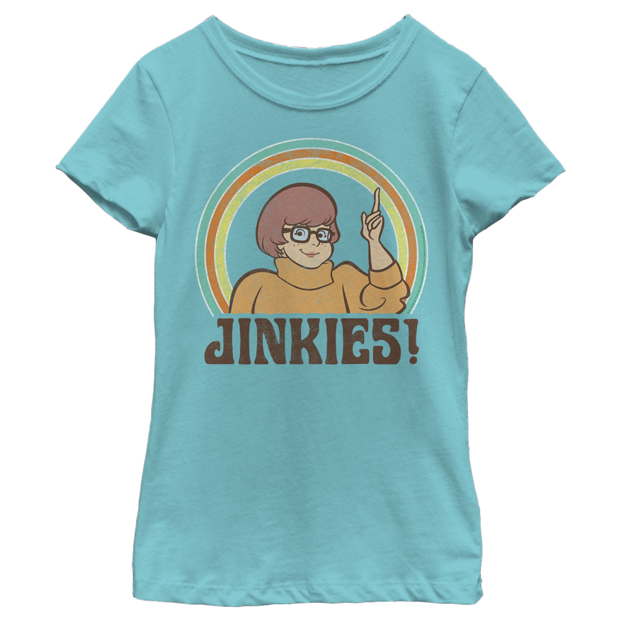 Girl's Scooby Doo Velma Jinkies Retro Graphic Tee Tahiti Blue Large ...
