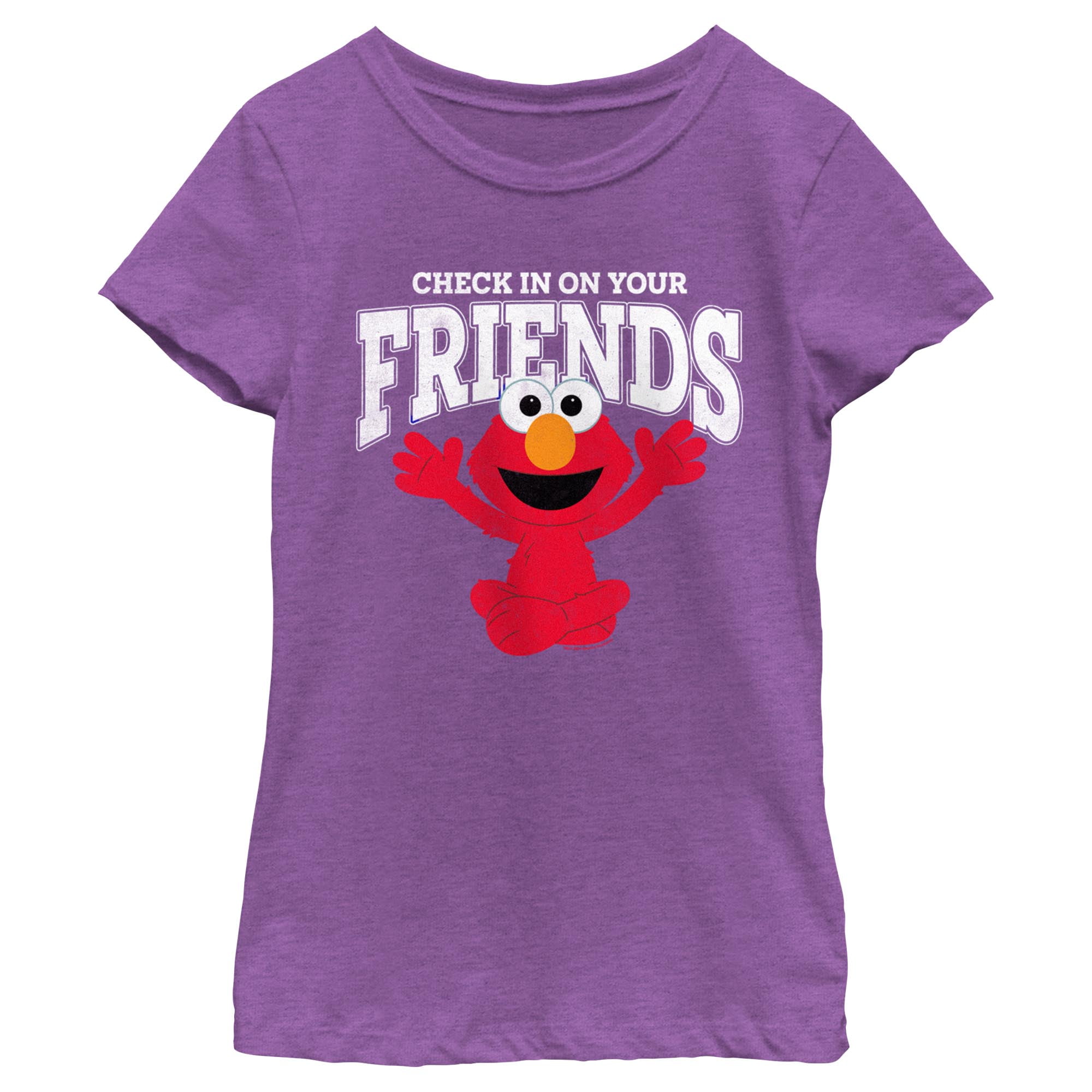 Girl's Sesame Street Check In On Your Friends Cute Elmo Graphic T-Shirt ...