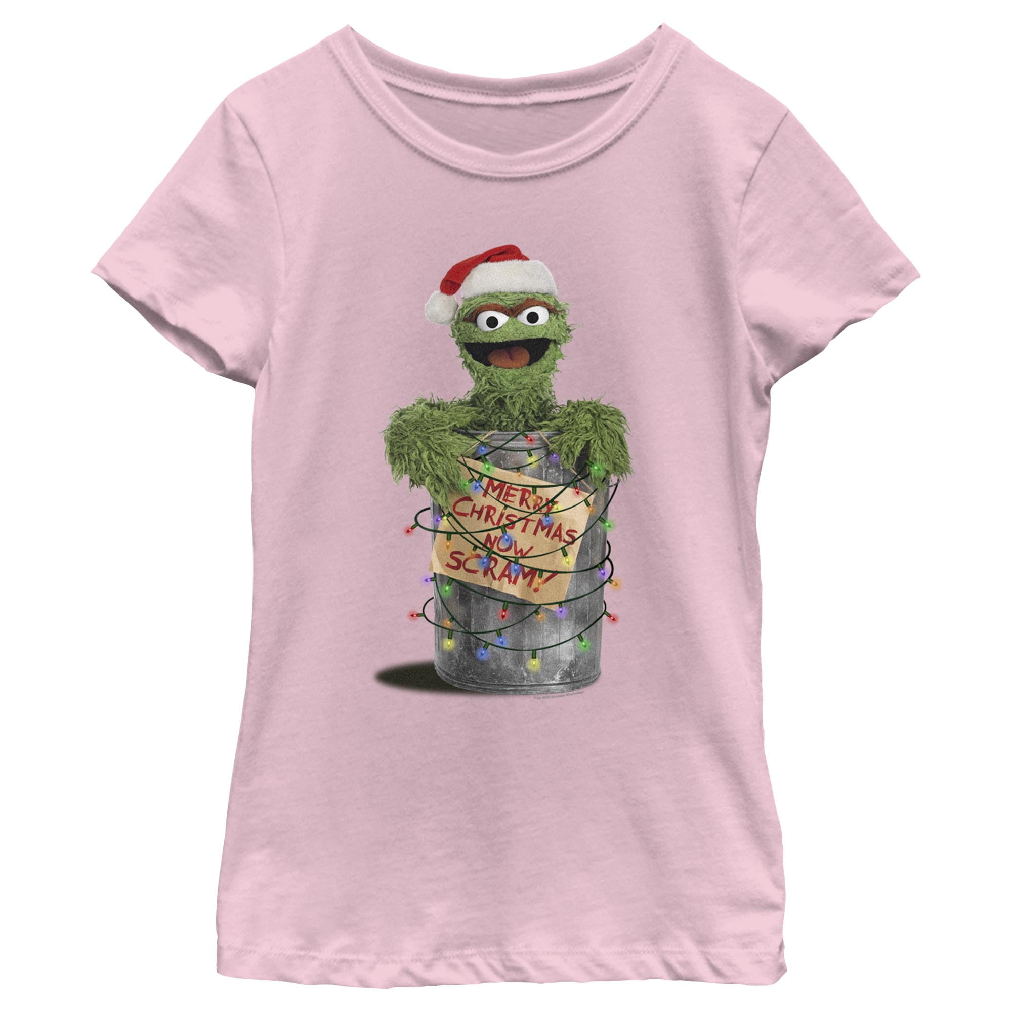 Girl's Sesame Street Oscar the Grouch Merry Christmas Graphic T-Shirt ...
