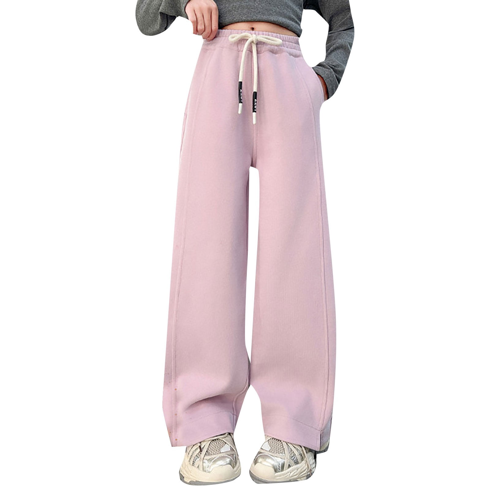 Girl's Sh𝐞rpa Lined Sweatpants High Elastic Waist Athletic Pants Youth ...