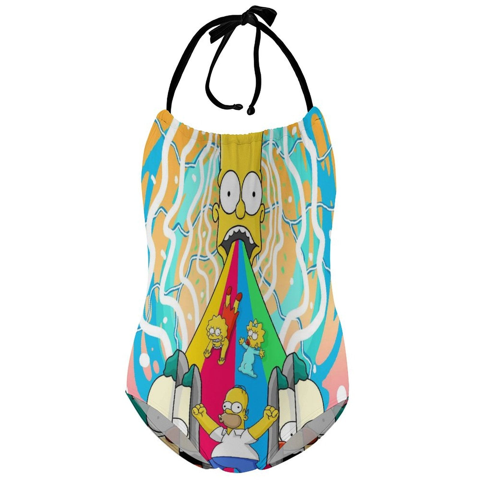 Girl's Simpsons (6) One Piece Swimsuit Halter Bathing Suit for Holiday ...
