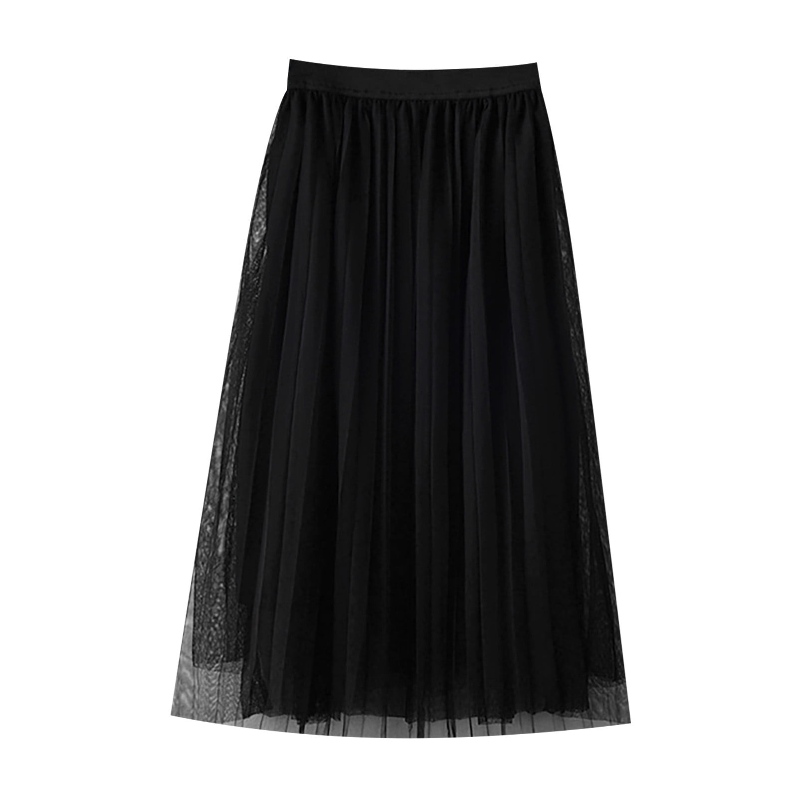 Girl's Skirts Summer Girls Half Skirt Seersucker Press Pleated Mesh ...