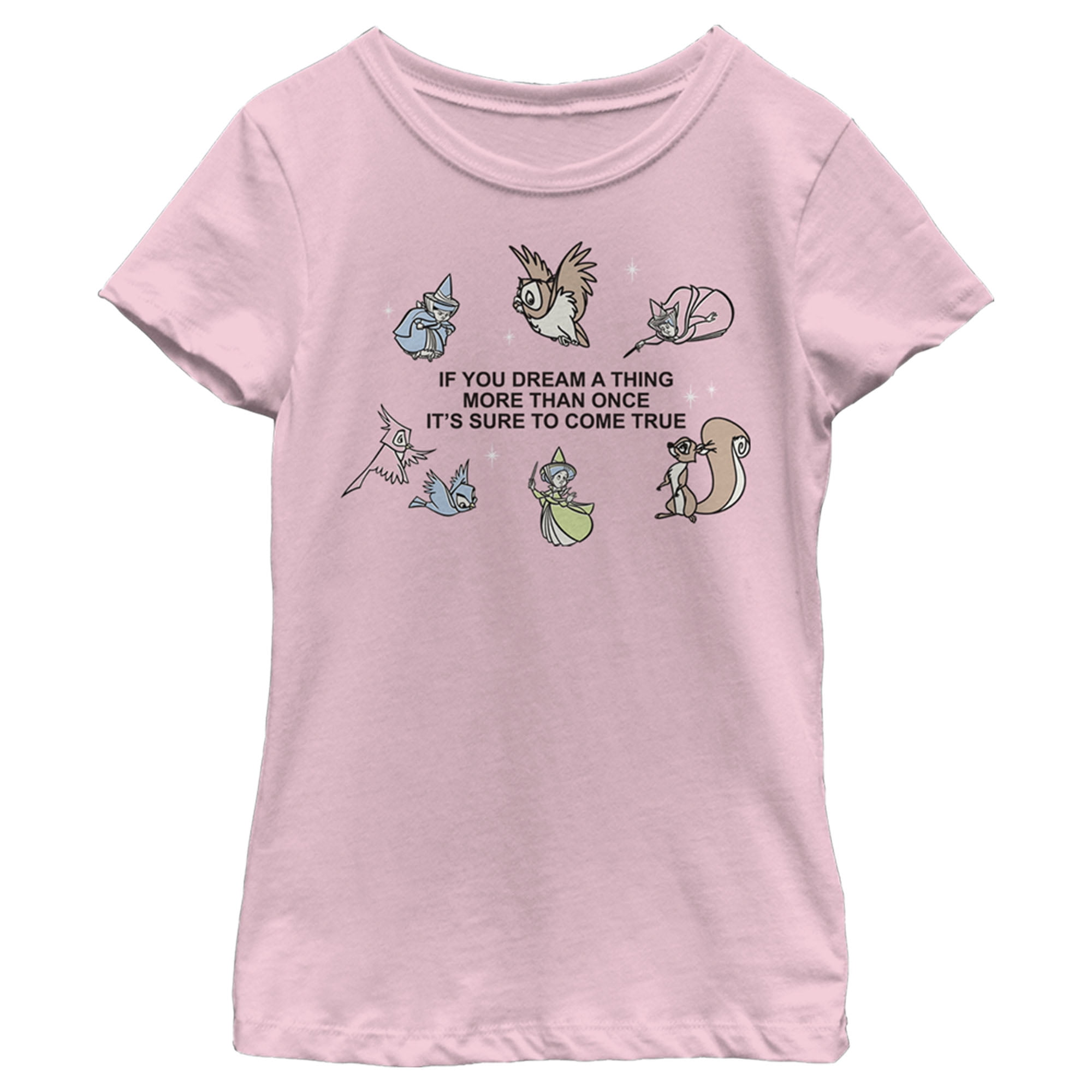 Girl's Sleeping Beauty Dream More Than Once Quote Graphic Tee Light ...
