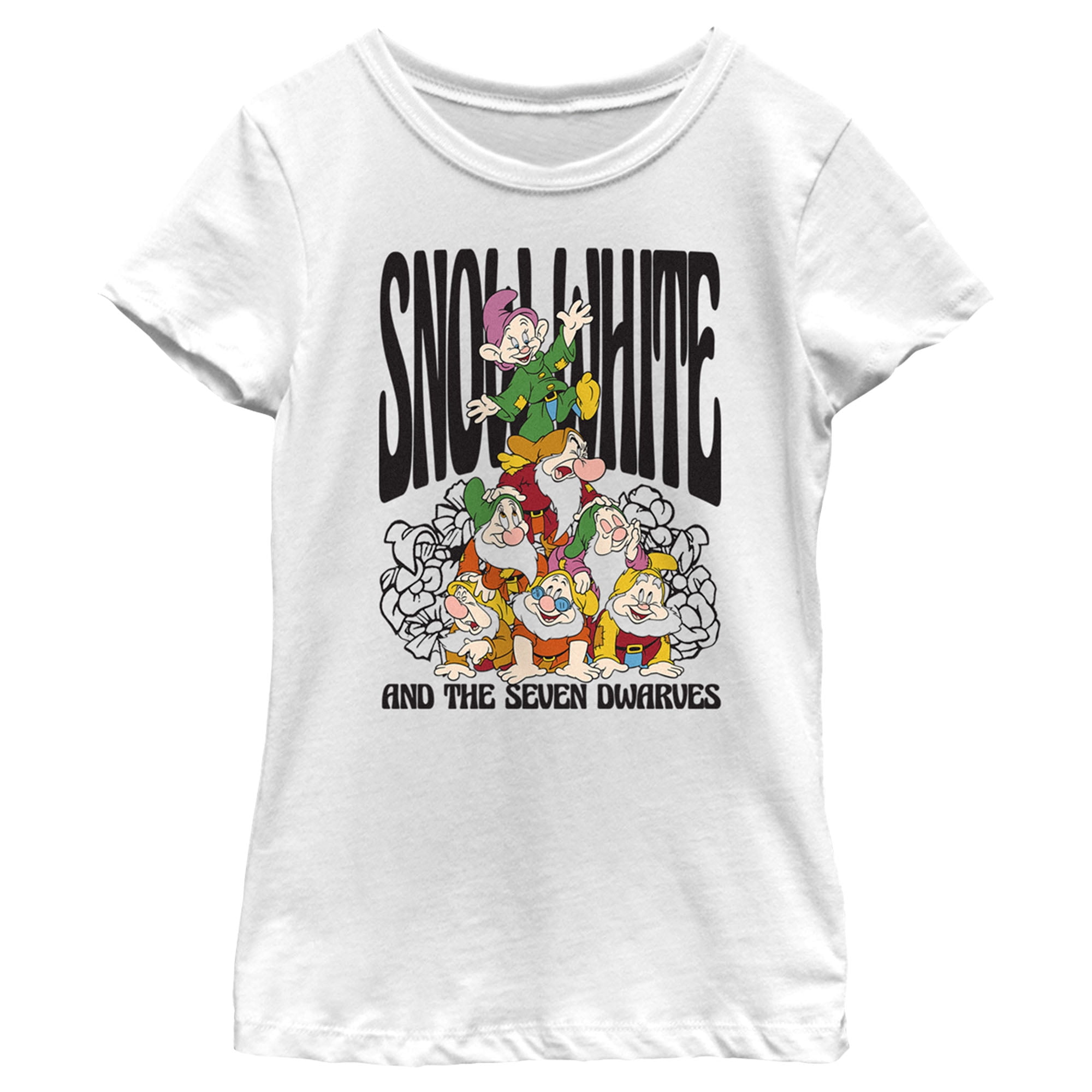 Girl's Snow White and the Seven Dwarfs Dwarf Group Logo Graphic Tee ...