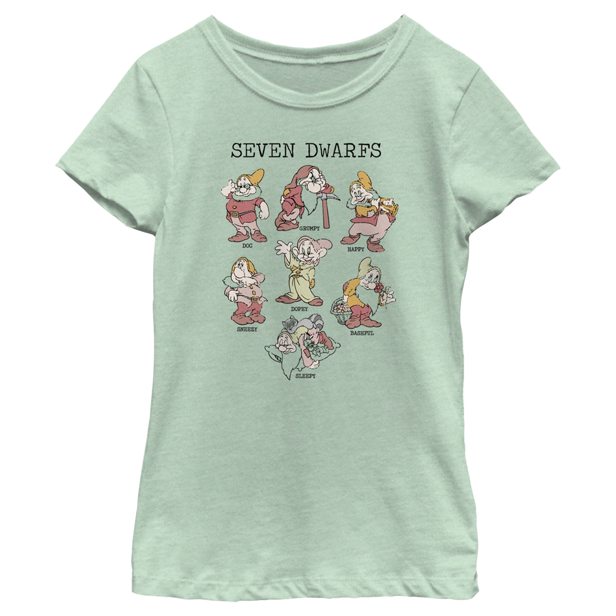 Disney's Snow White & Seven Dwarfs Girls' Graphic Tee - Mint Large ...