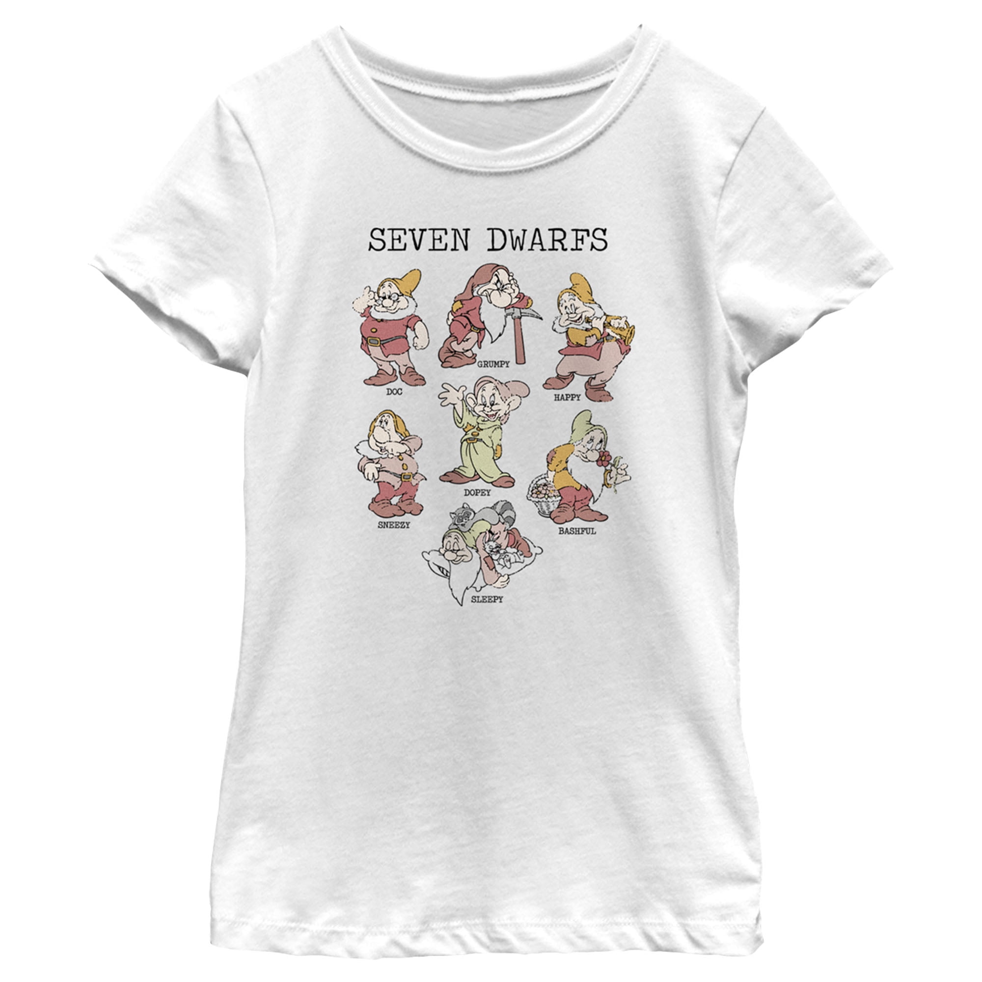 Girl's Snow White and the Seven Dwarfs Name Grid Graphic Tee White X ...