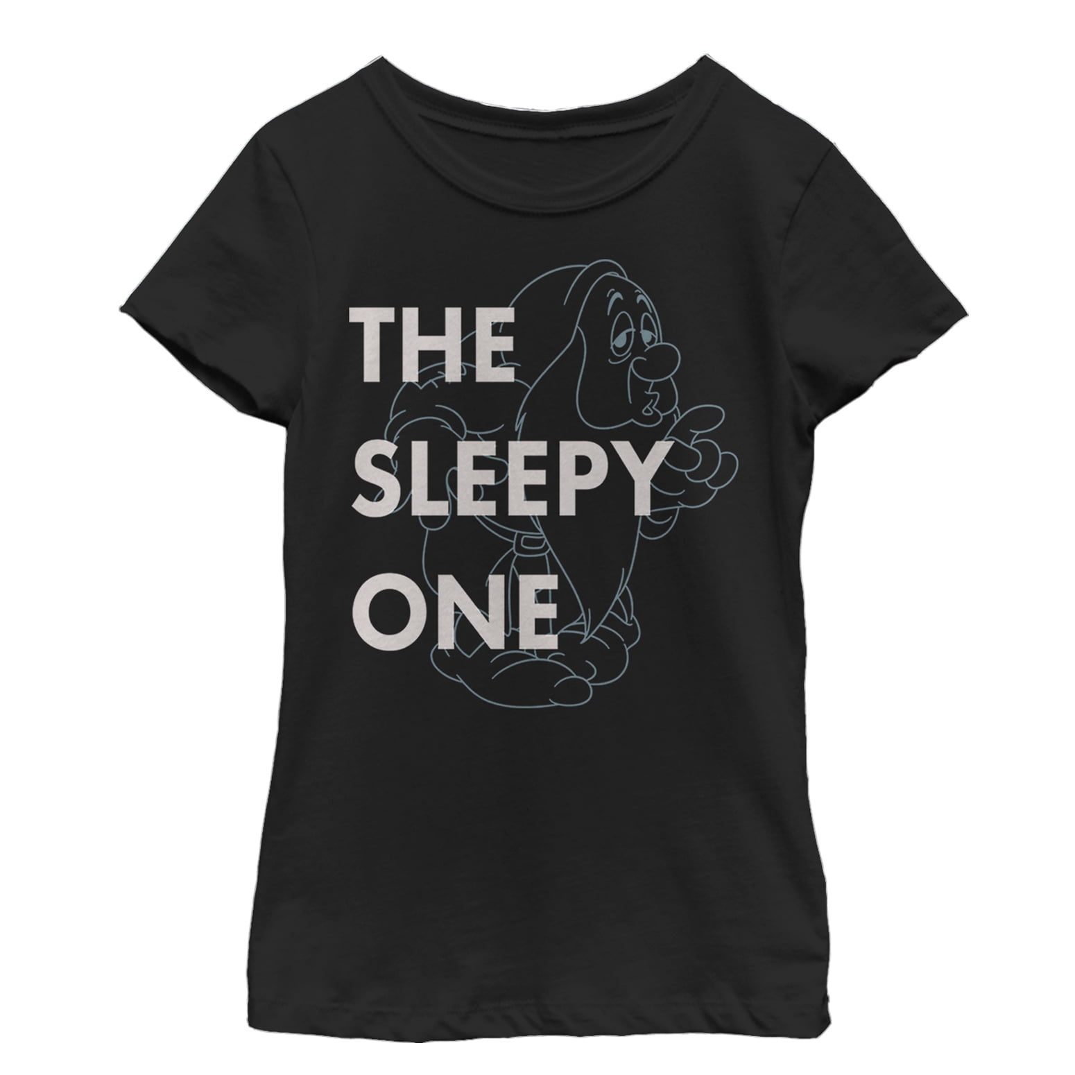 Girl's Snow White and the Seven Dwarfs Sleepy One Graphic Tee Black ...