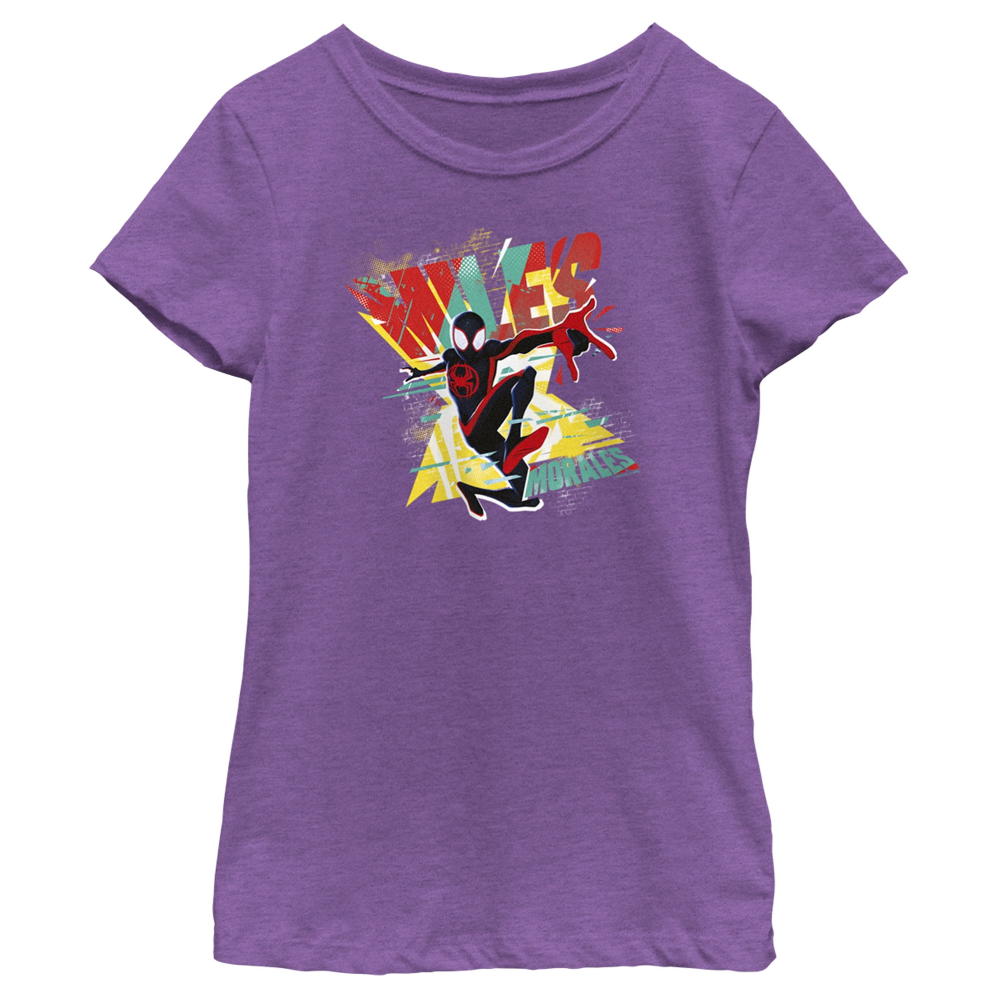 Girl's Spider-Man: Across the Spider-Verse Miles Morales Colorful Logo ...