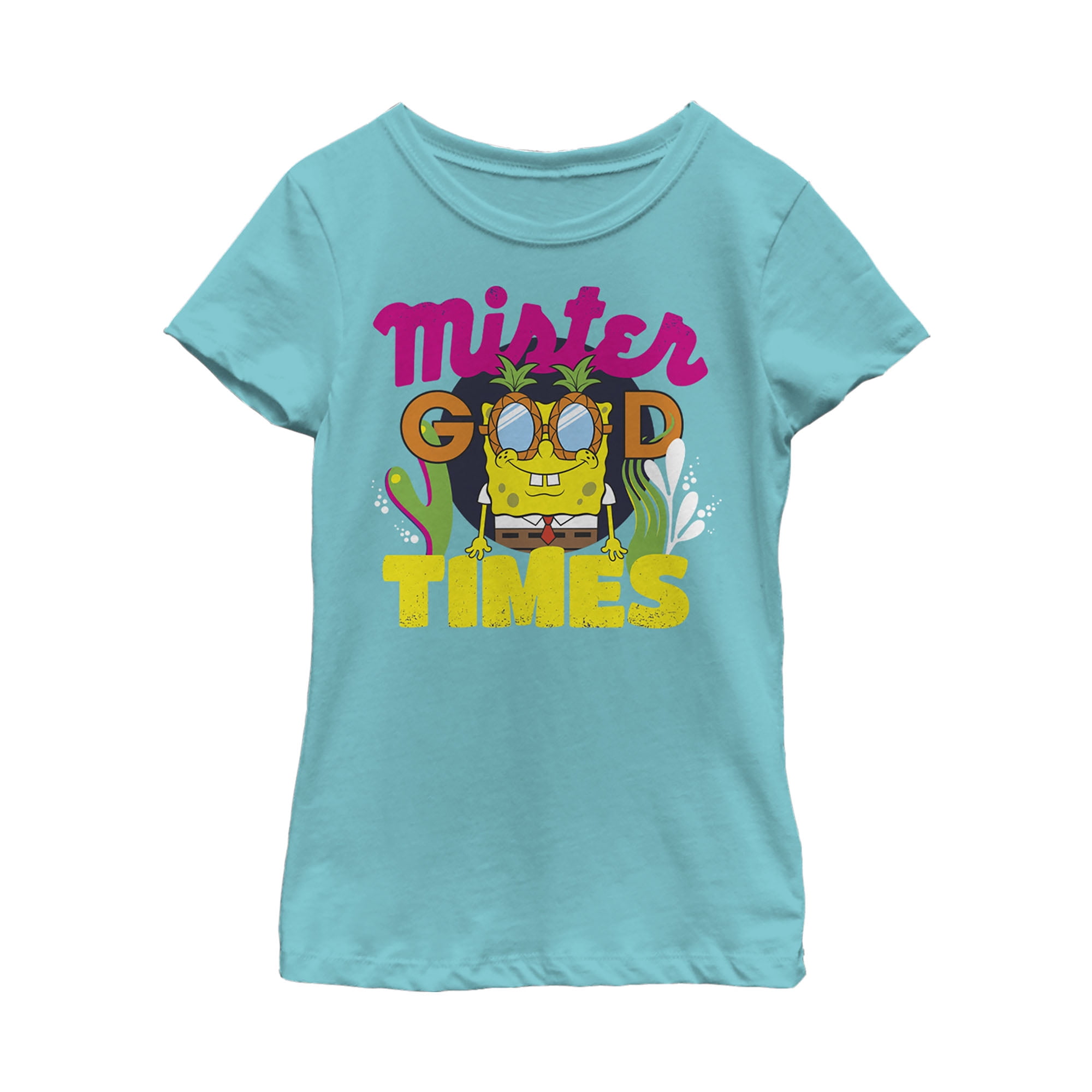 Girl's SpongeBob SquarePants Mister Good Times Graphic Tee Tahiti Blue ...
