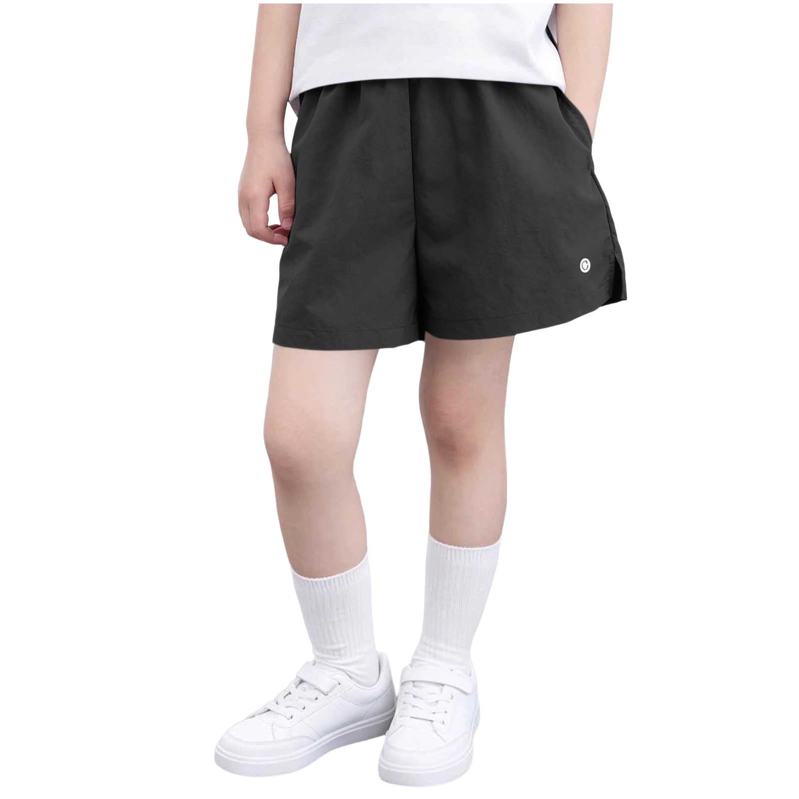 Girl’s Sports Shorts Elastic Waist Wide Leg with Pockets Quick Dry ...