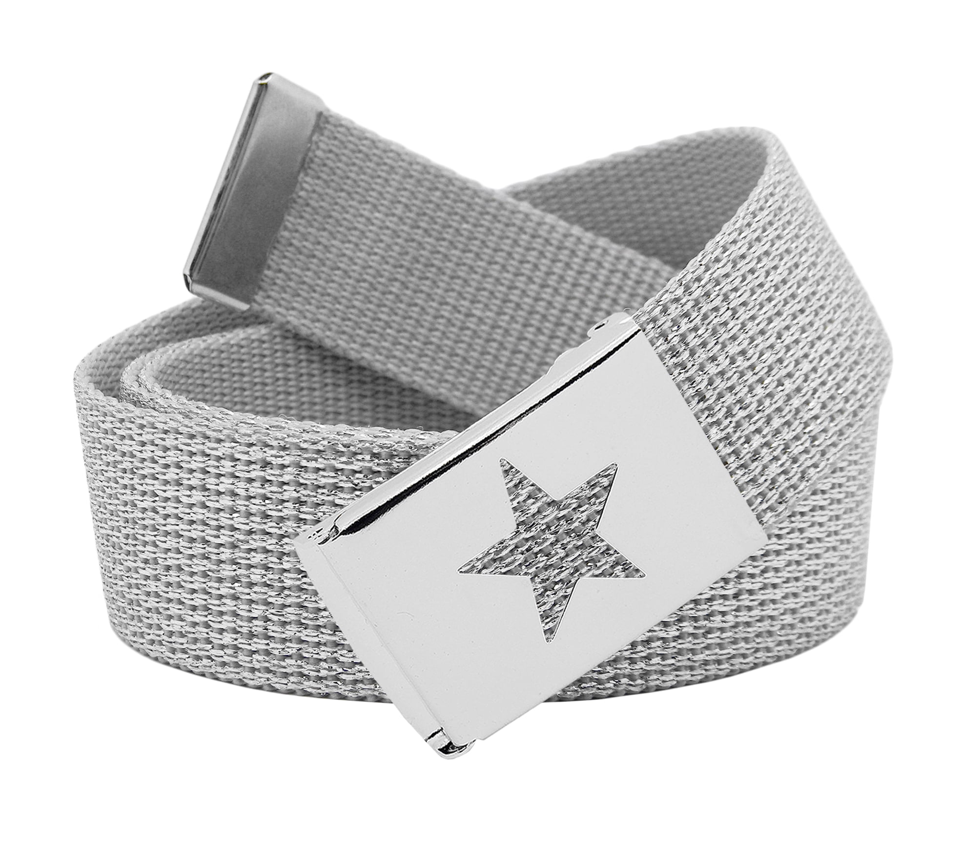 Girl's Star Silver Flip Top School Uniform Belt Buckle with Canvas Web ...