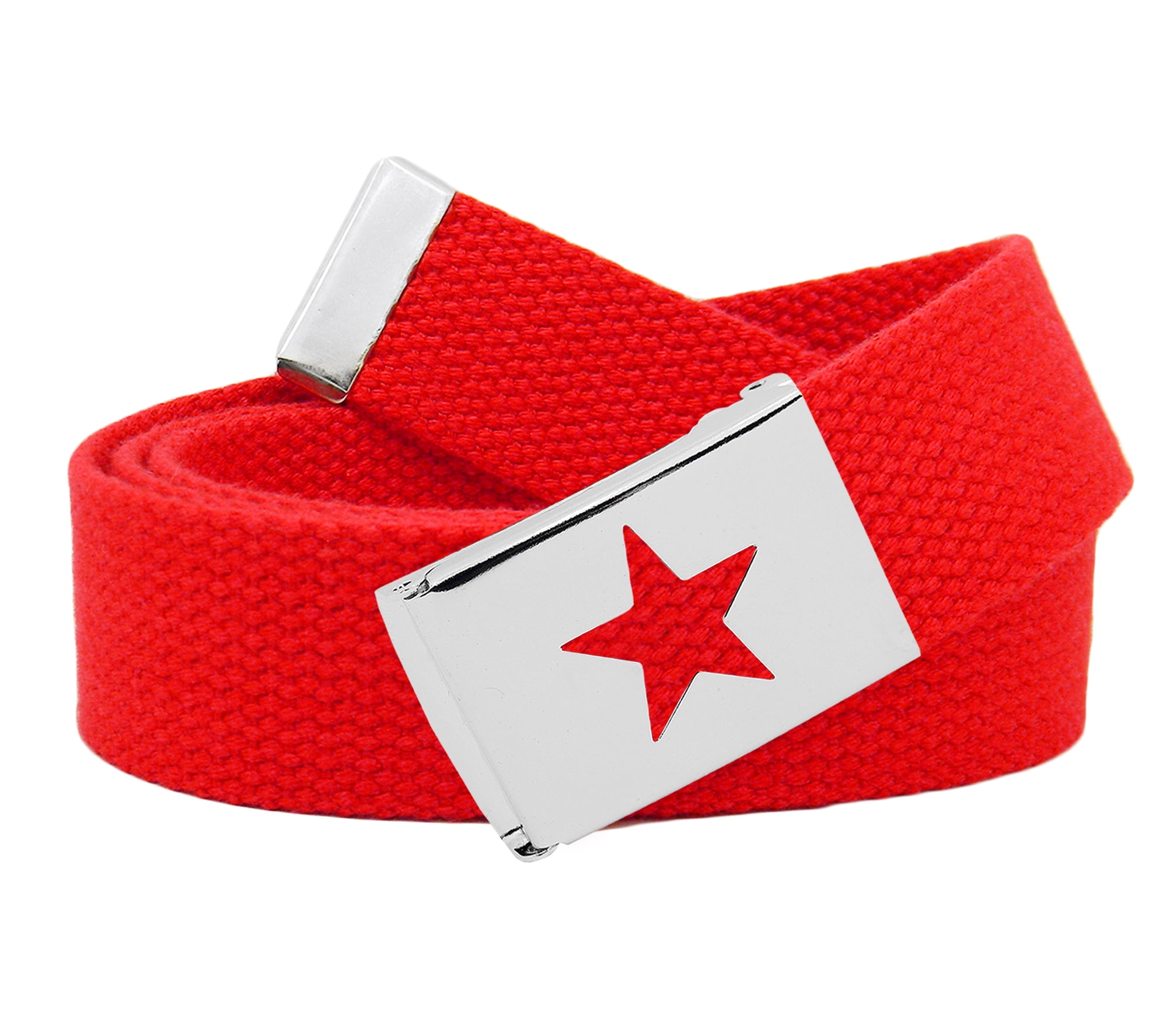 Girl's Star Silver Flip Top School Uniform Belt Buckle with Canvas Web ...