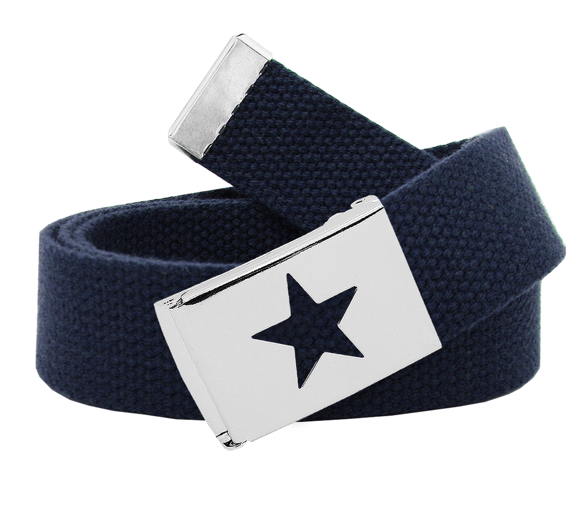Girl's Star Silver Flip Top School Uniform Belt Buckle with Canvas Web ...