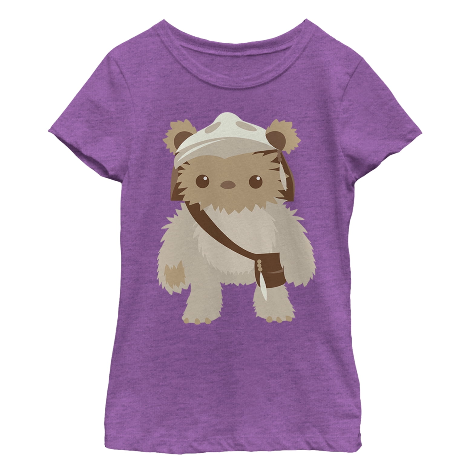 Girl's Star Wars Cute Cartoon Ewok Graphic Tee Purple Berry Large ...