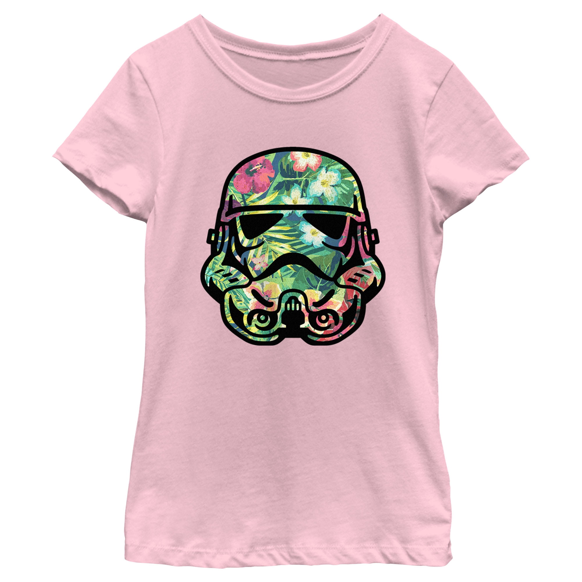 Girl's Star Wars Stormtrooper Tropical Portrait Graphic Tee Light Pink ...