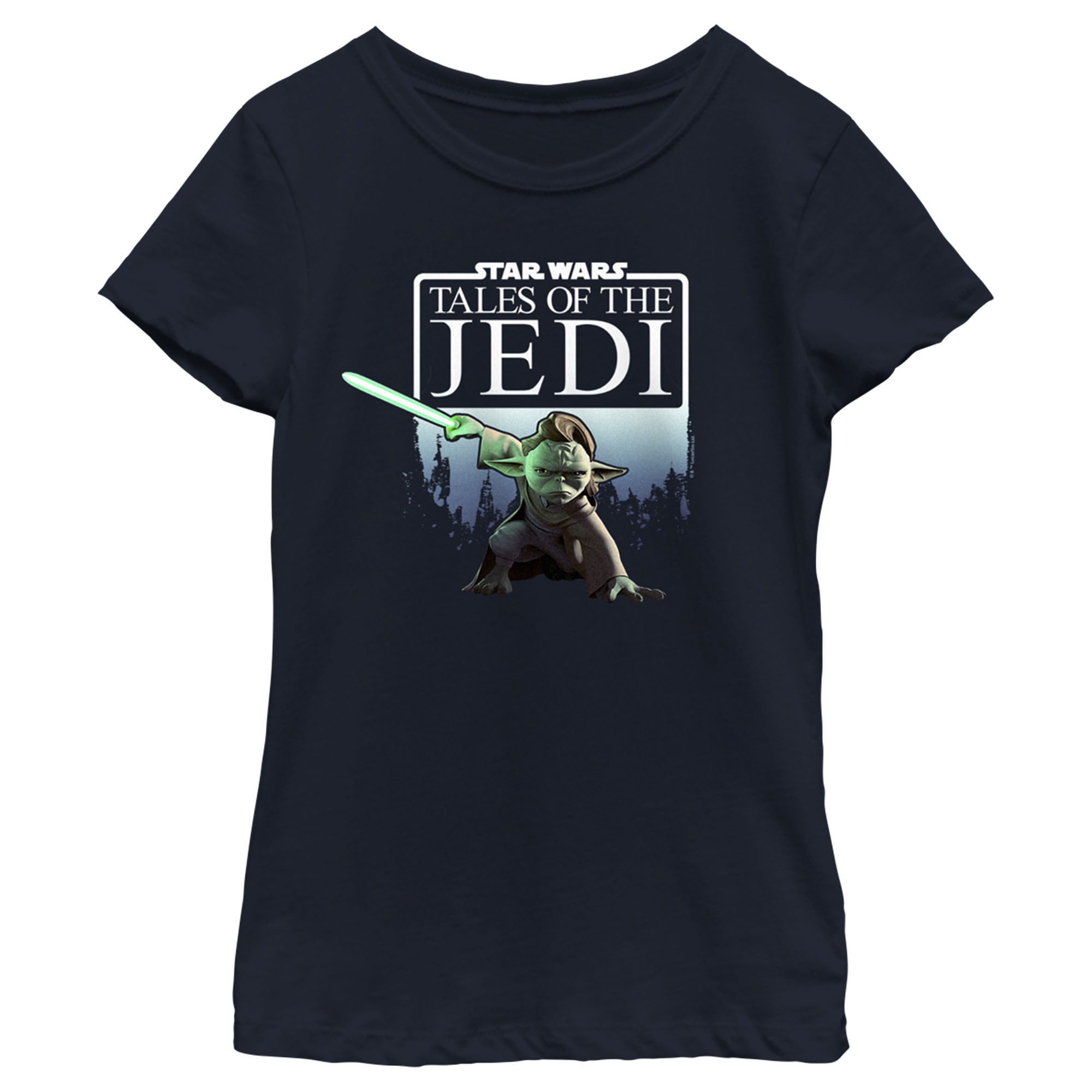 Girl's Star Wars: Tales of the Jedi Yaddle Poster Graphic Tee Navy Blue ...