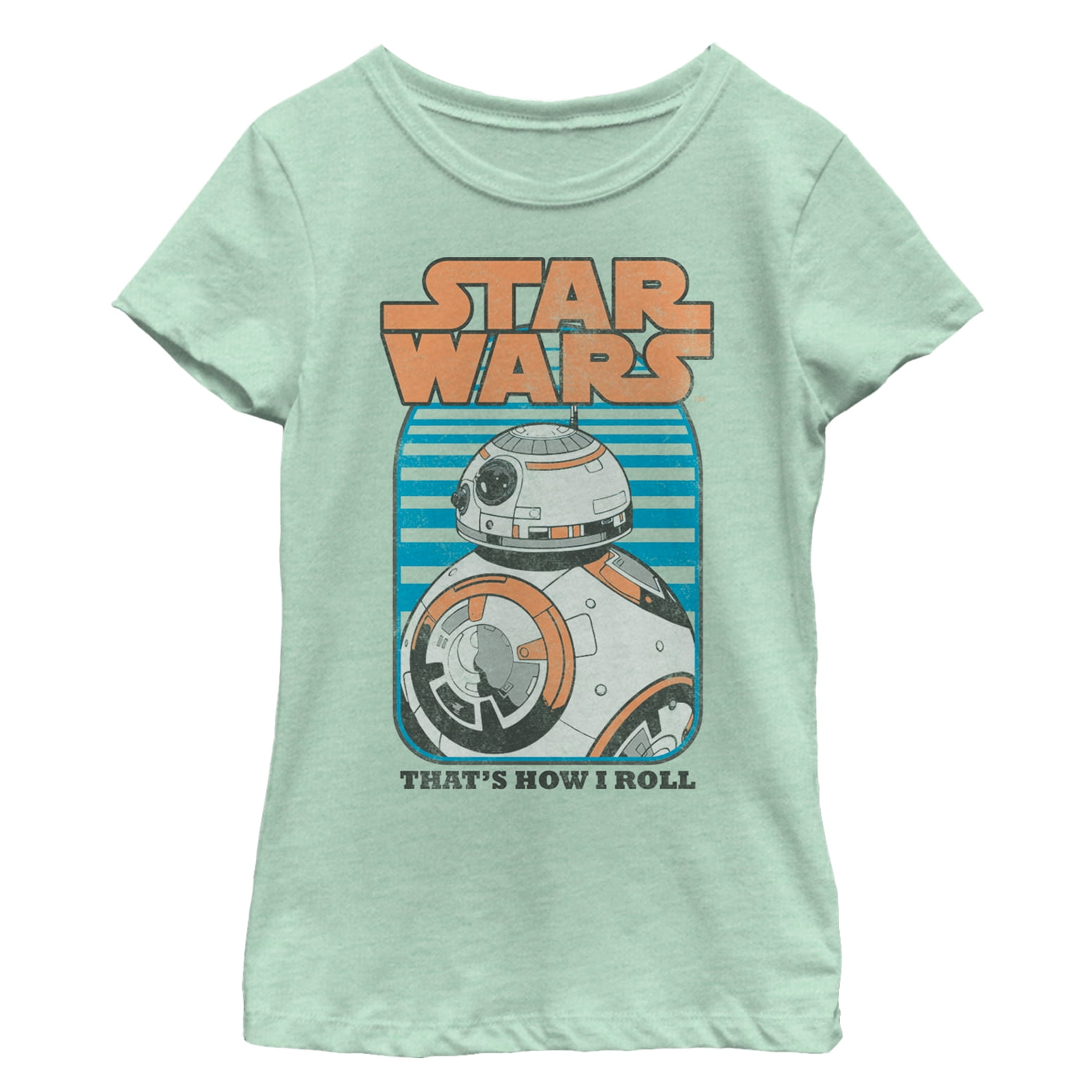 Girl's Star Wars The Force Awakens BB-8 Retro How I Roll Graphic Tee ...